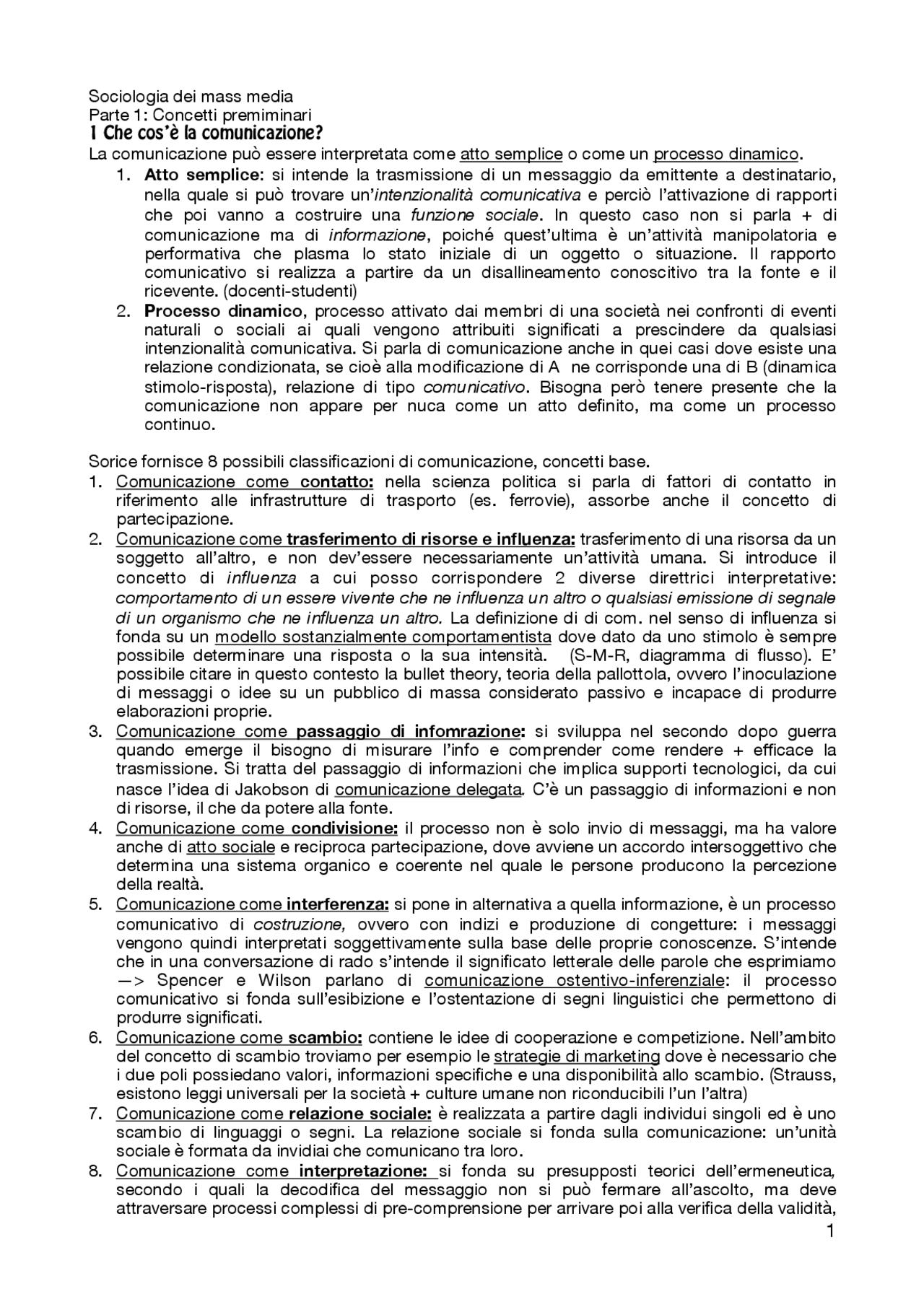 Sociologia Dei Mass Media Docsity
