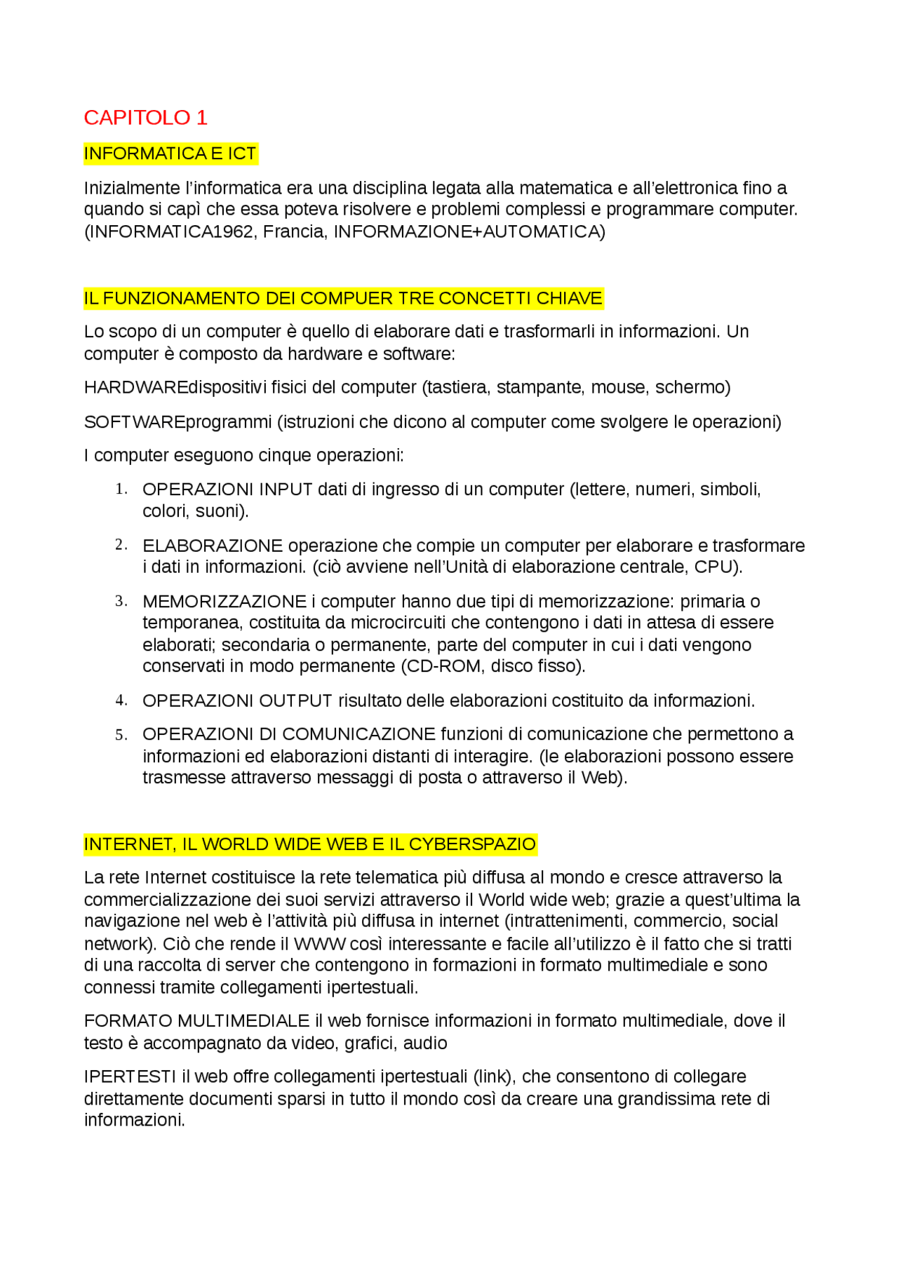 Riassunti Del Libro Informatica E Ict Docsity