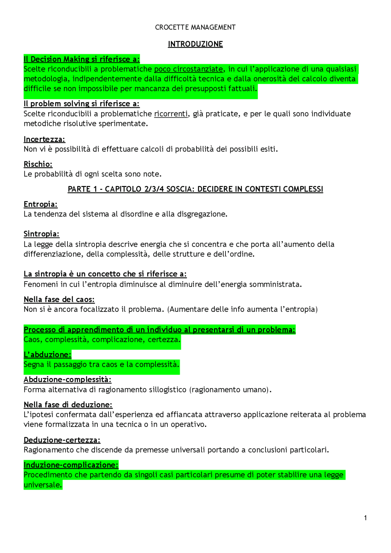 Risposte esame di Management - Docsity