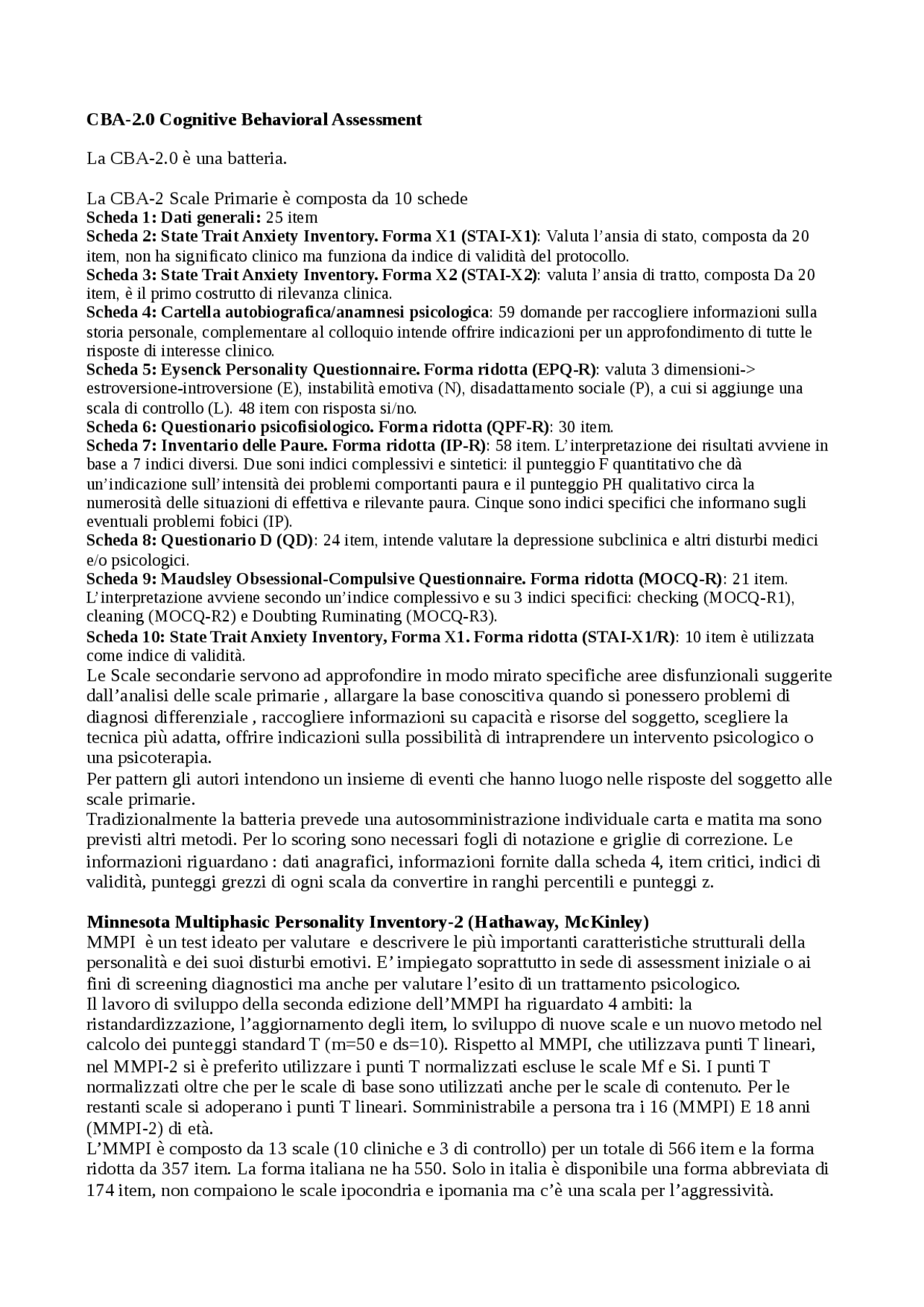 Riassunto Uso e Interpretazione di test psicologici | Appunti di ...