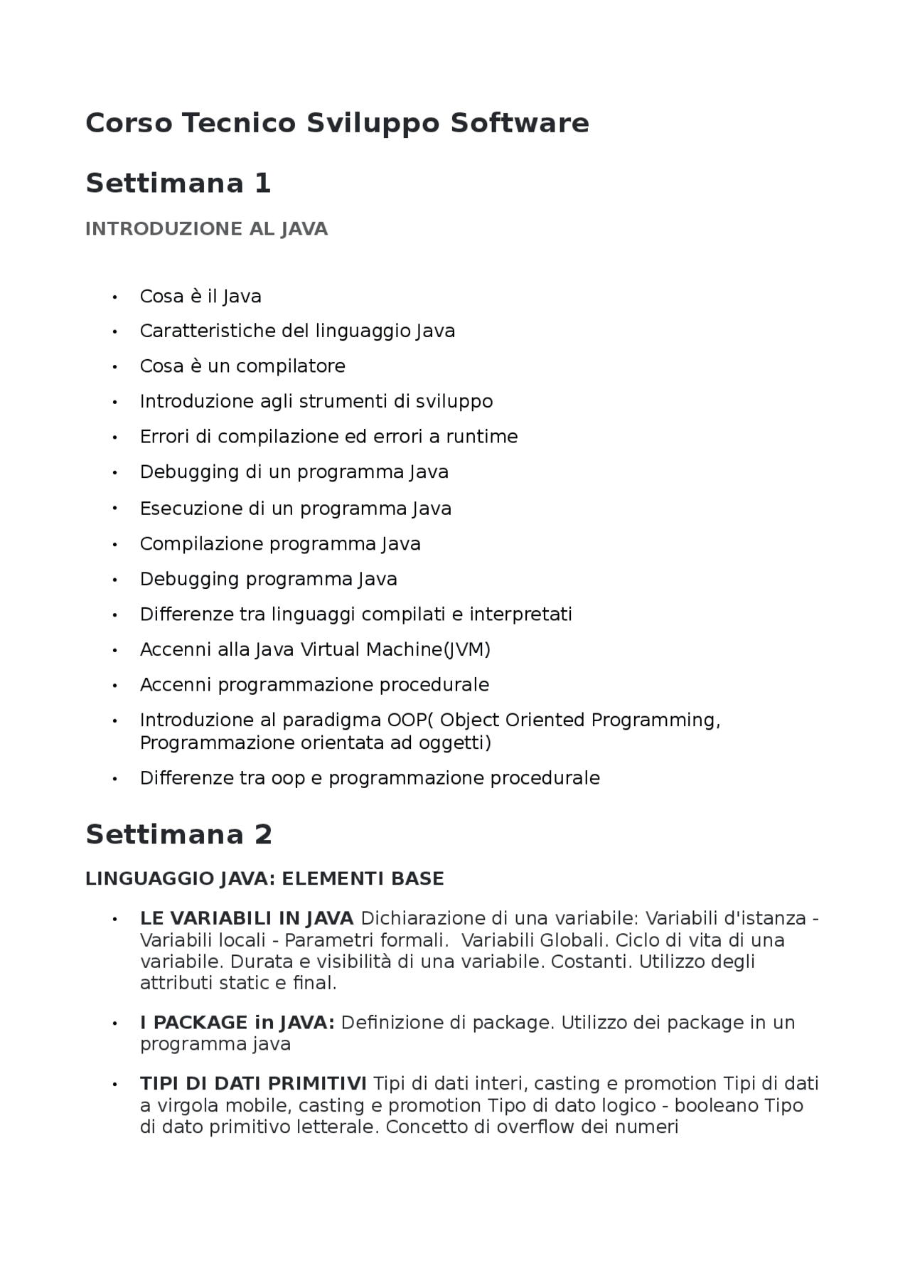 Introduzione a Java-Funzionamento di un compilatore e della Java Virtual Machine(JVM) - Docsity