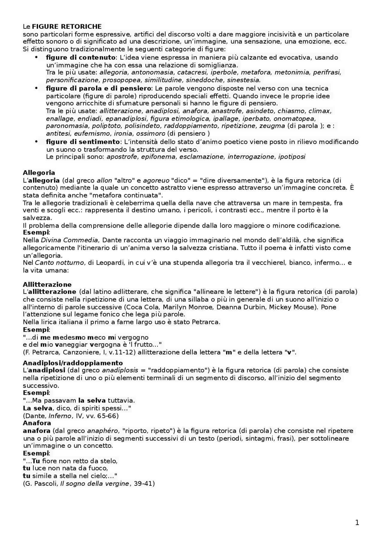 Le Figure Retoriche