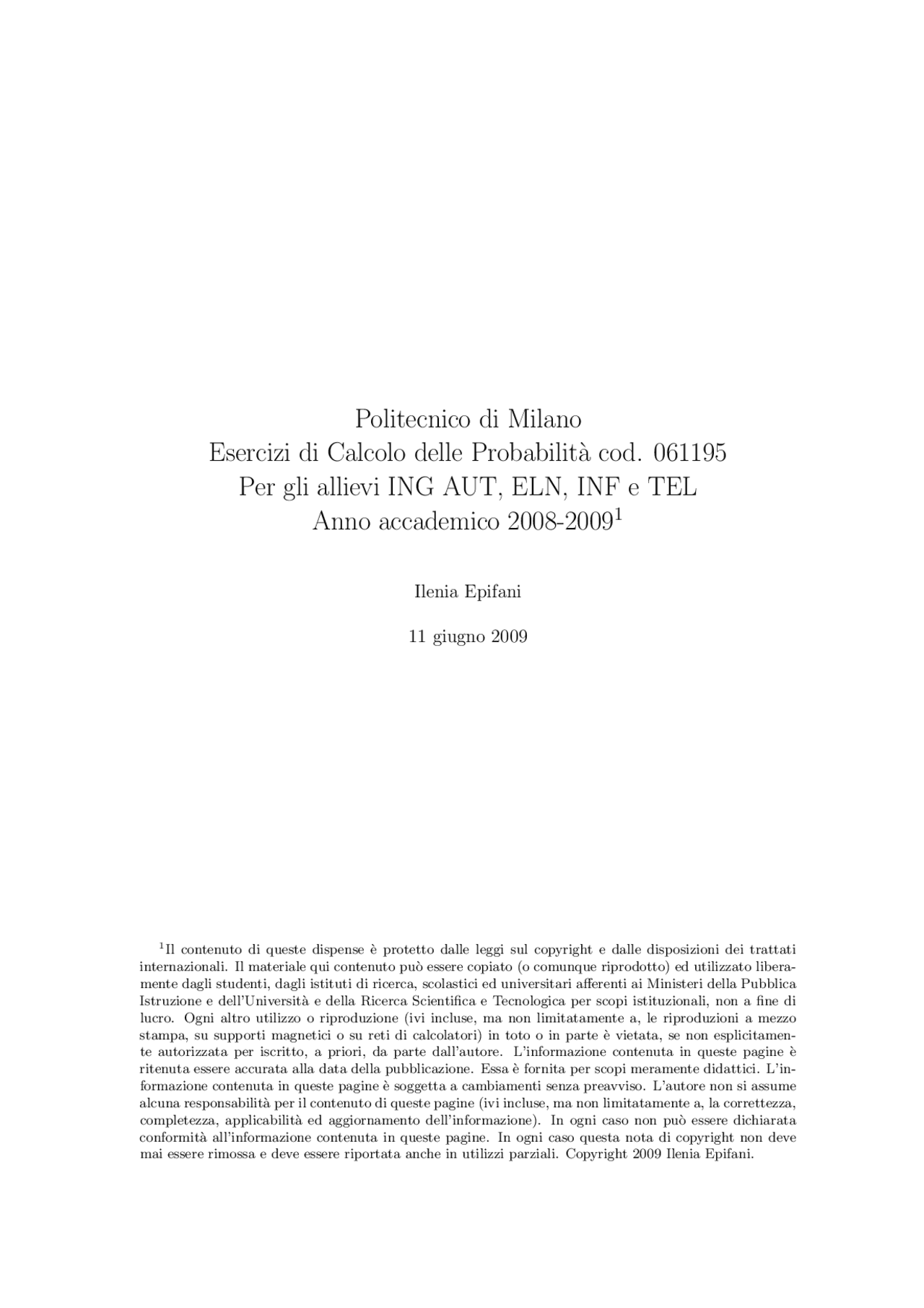 Eserciziario statistica e probabilità - Docsity