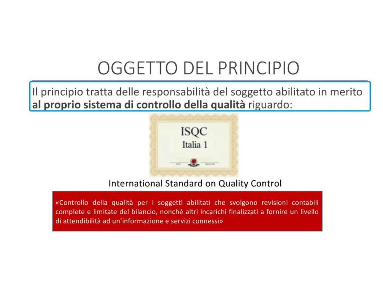 Revisione Aziendale Iscq1 Docsity