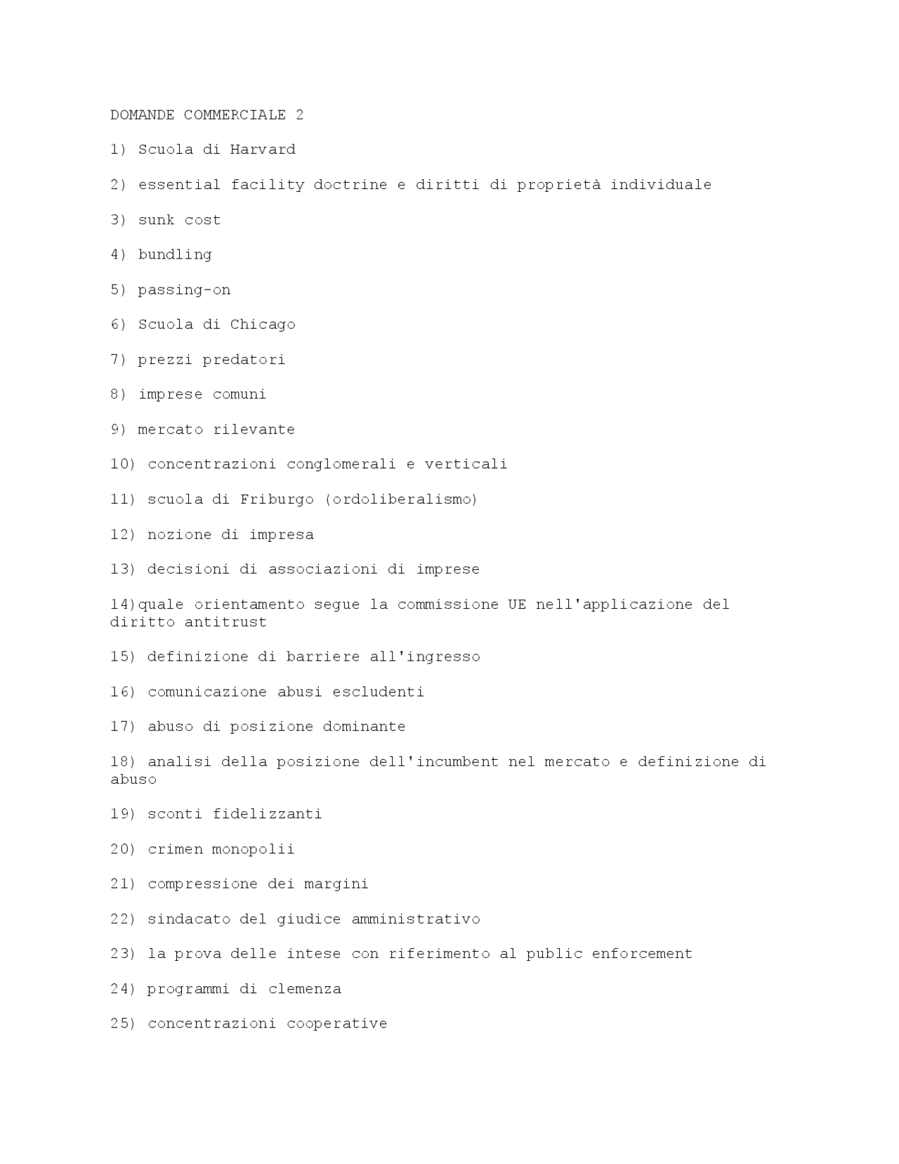 Domande esame Diritto Commerciale 2 - Prof Meli - Docsity