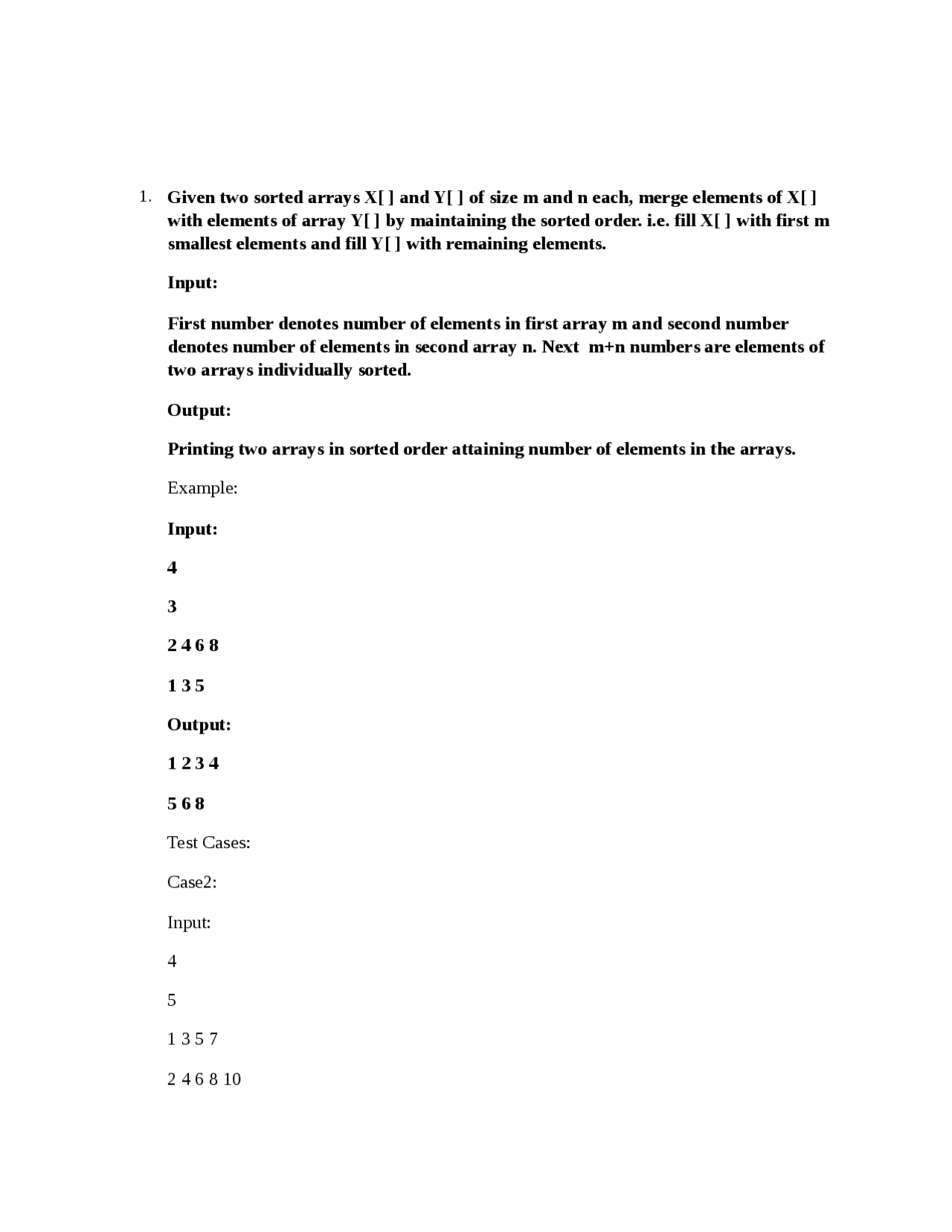 Some Data Structure Problems With Test Cases Docsity