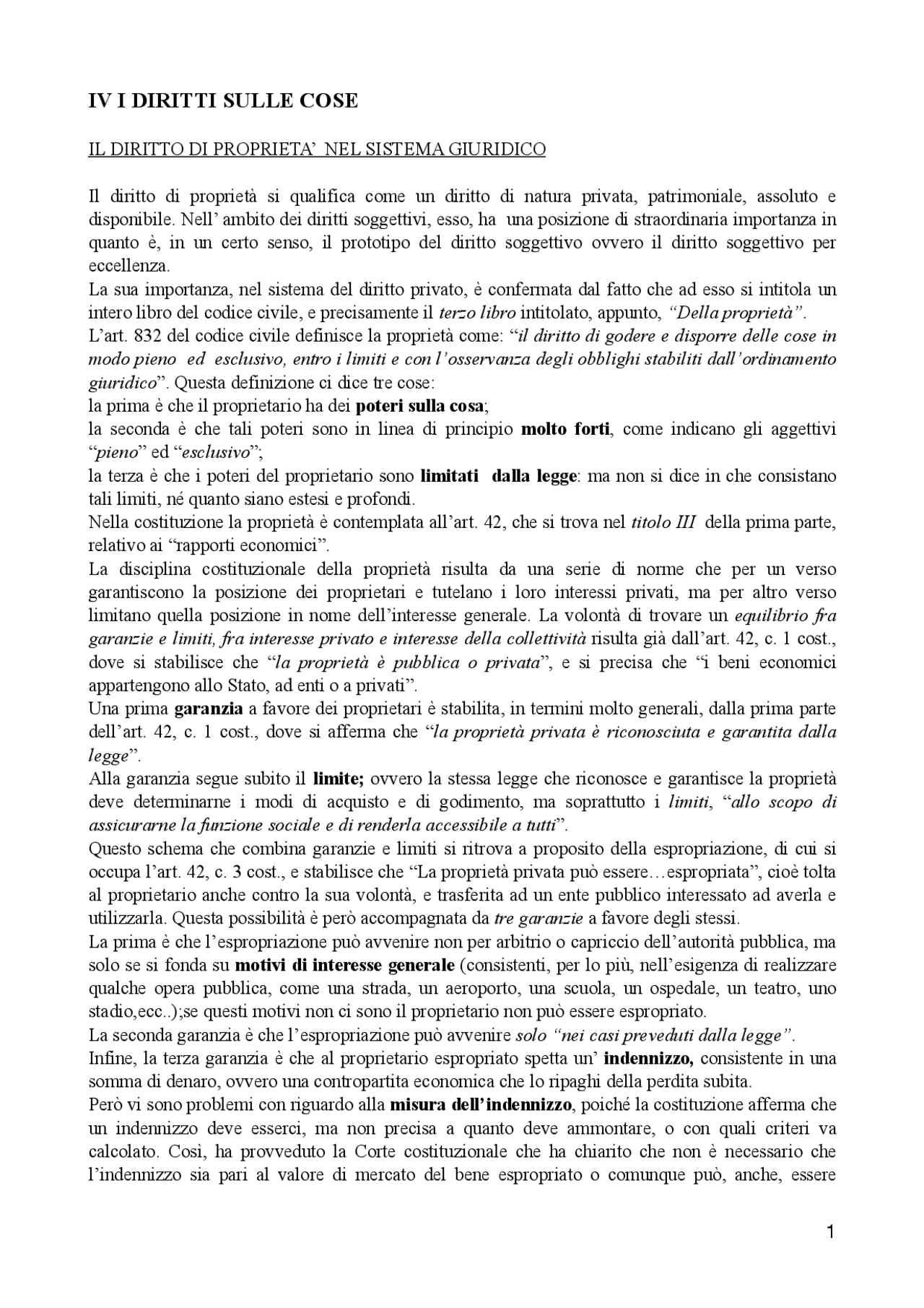 Diritti Sulle Cose Istituzioni Di Diritto Privato Docsity