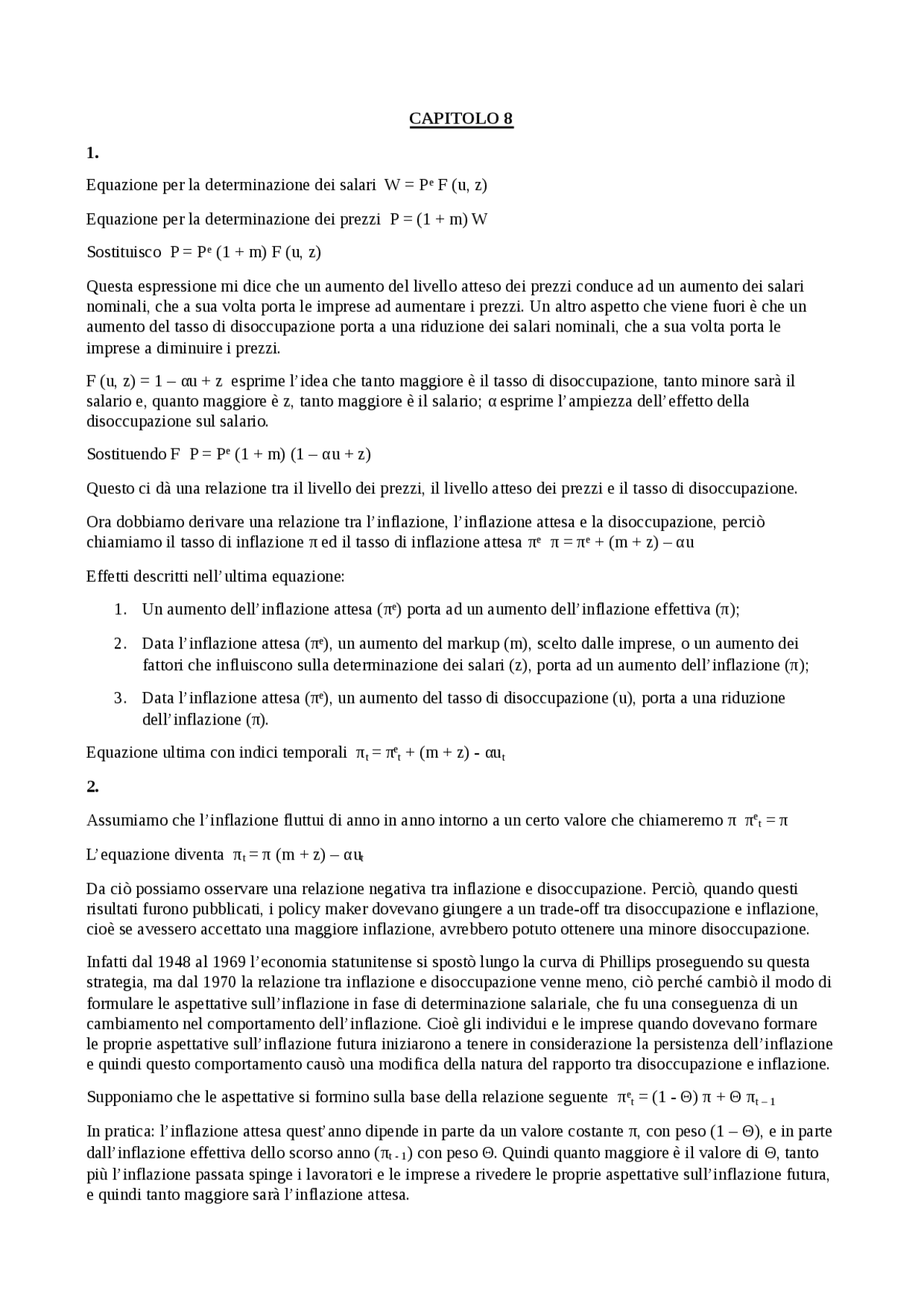 Riiassunti Di Macroeconomia Docsity
