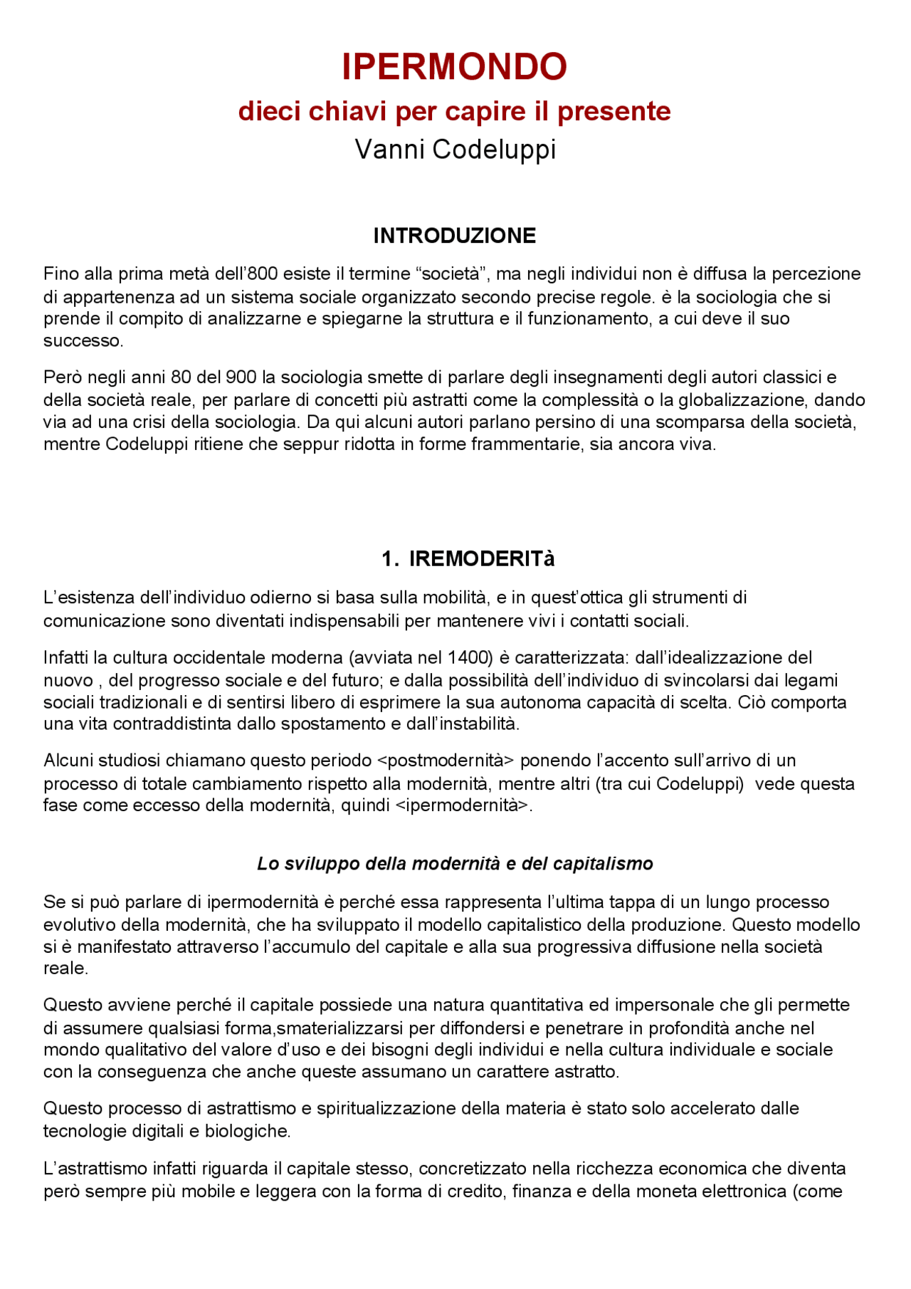 Ipermondo Di Codeluppi Docsity