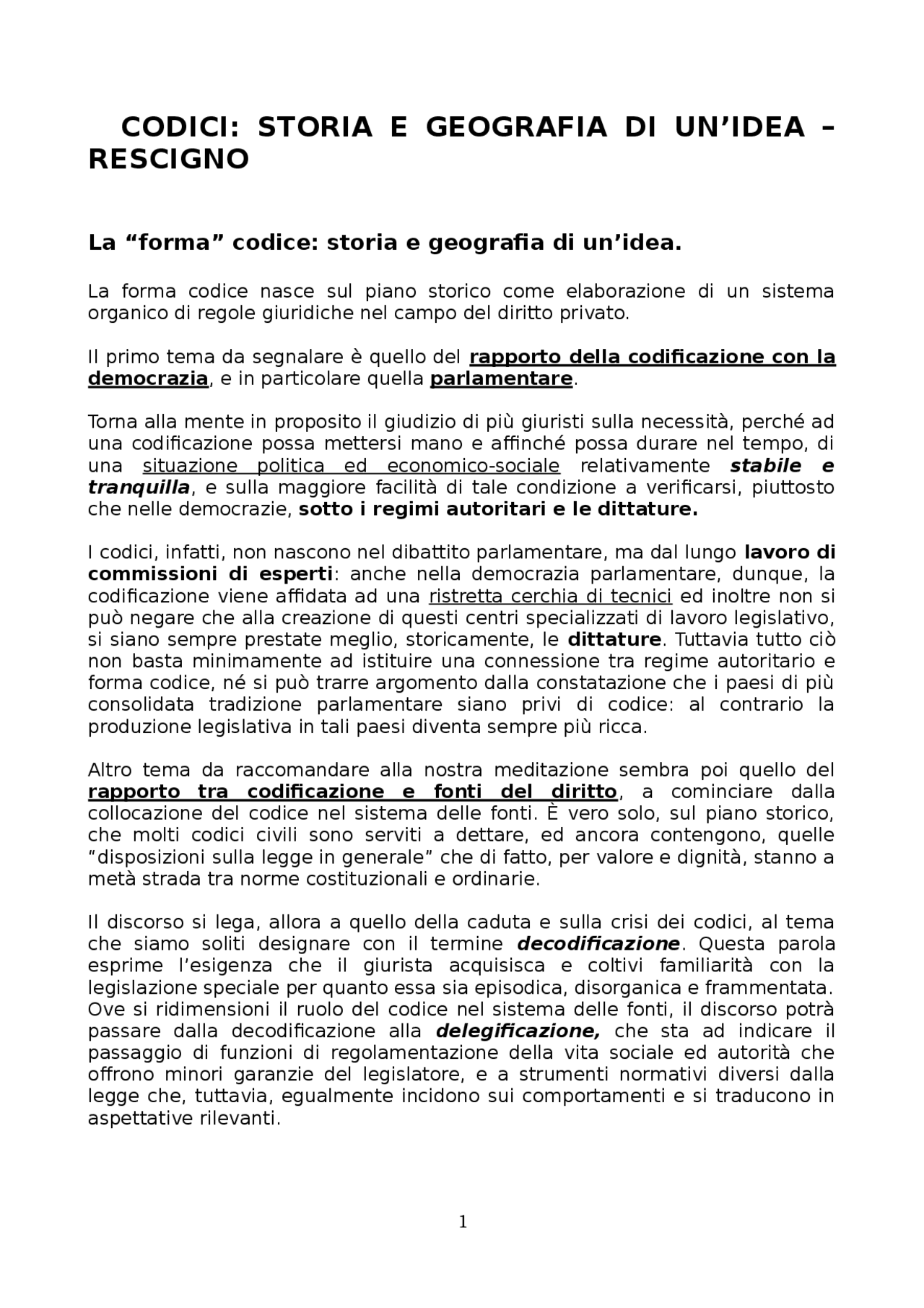 Codici Codici Geografia Di Unidea Rescigno Dispense Di Diritto