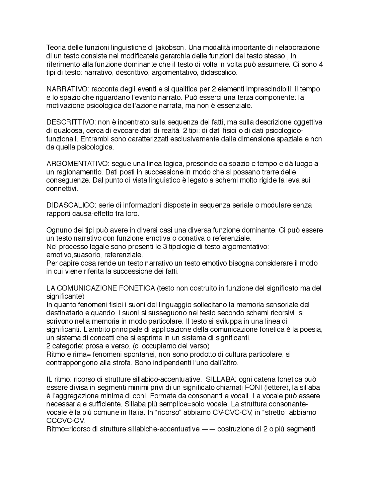 Tipologia Dei Testi 2 Semestre Docsity