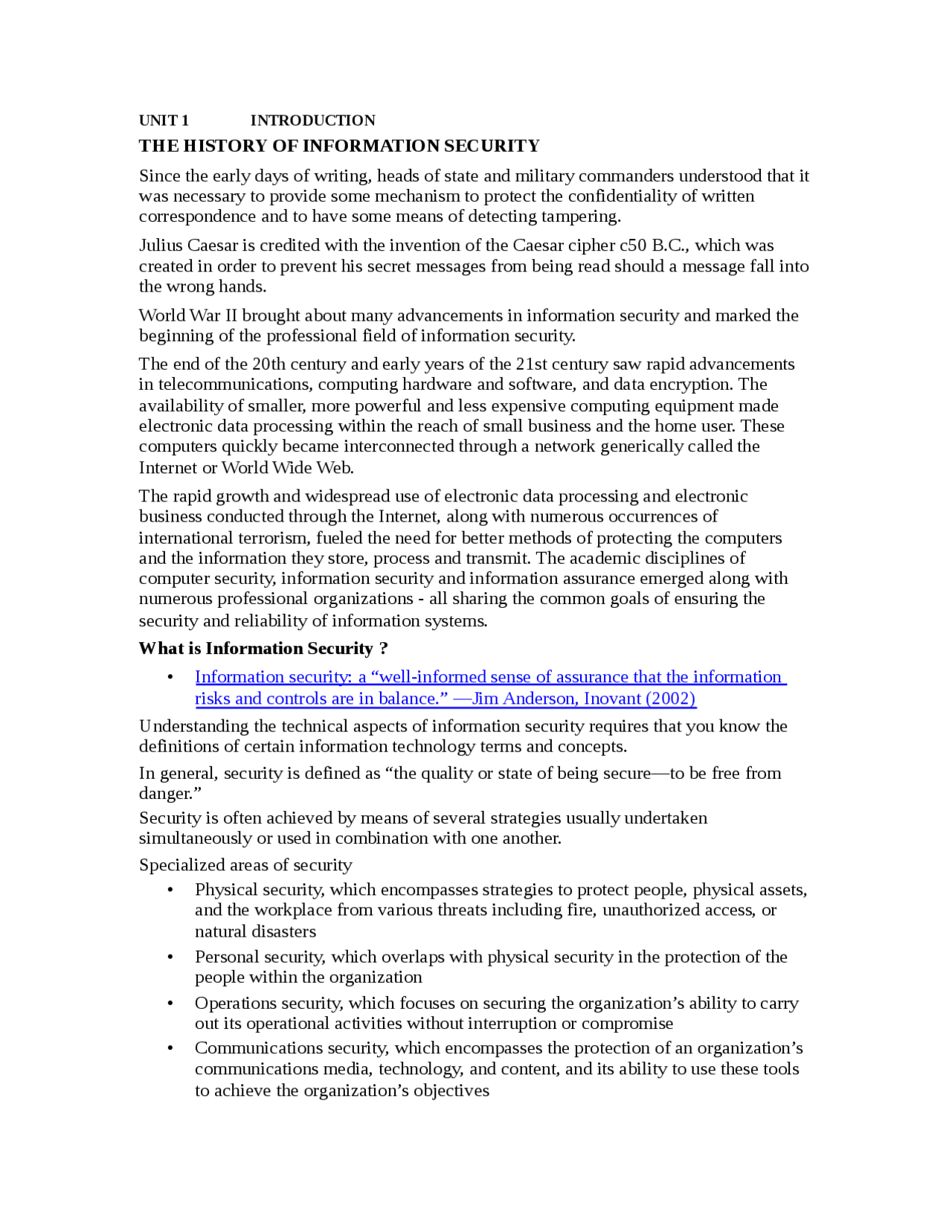 Information Security Docsity