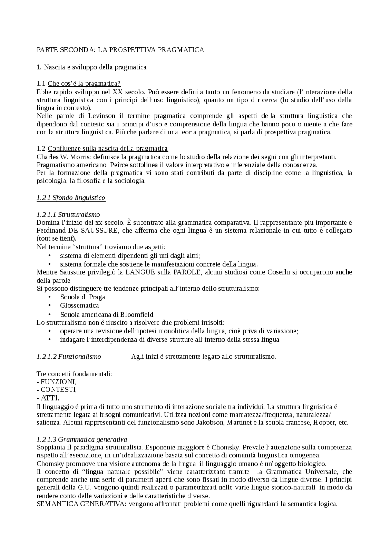 Che Cosè La Pragmatica Résumés De Linguistica Generale Docsity