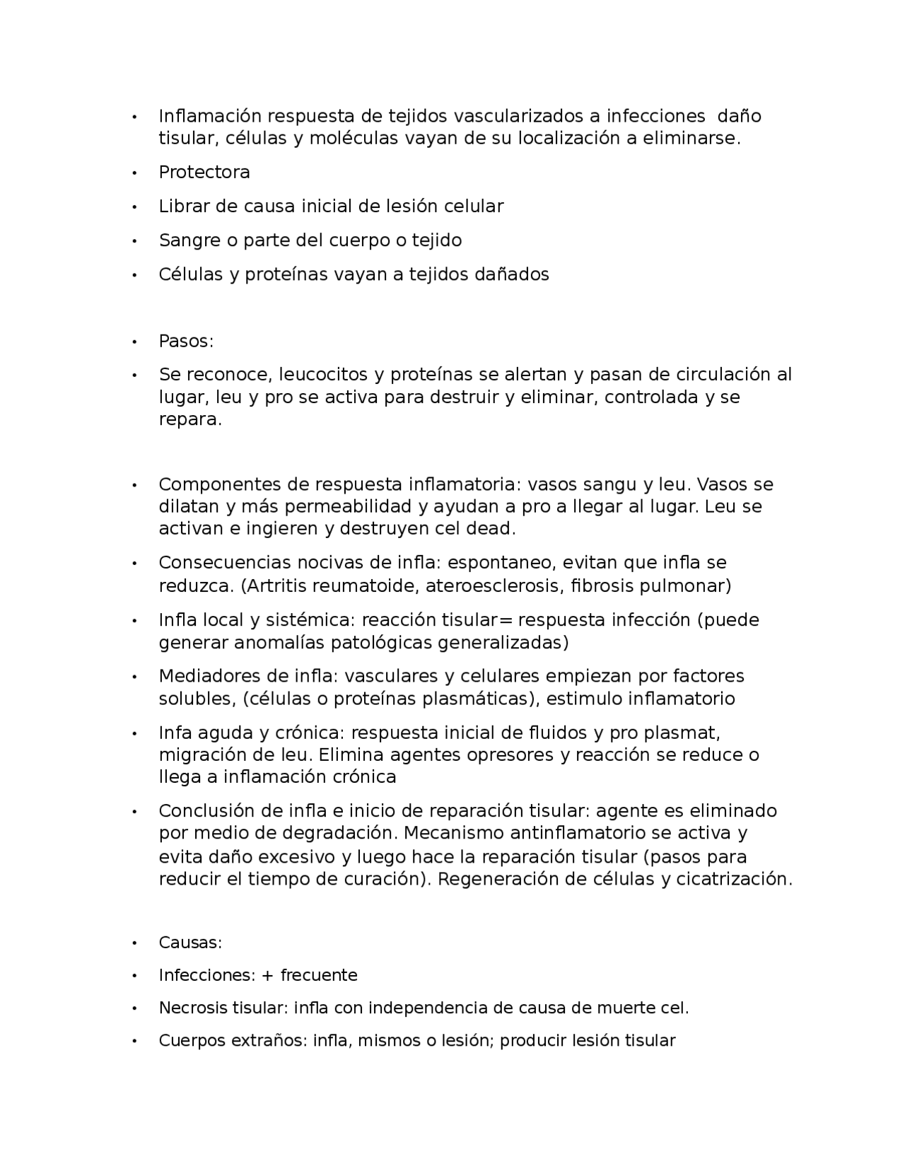 Patologia De Robbins Capitulo 3 Inflamación Resúmenes De