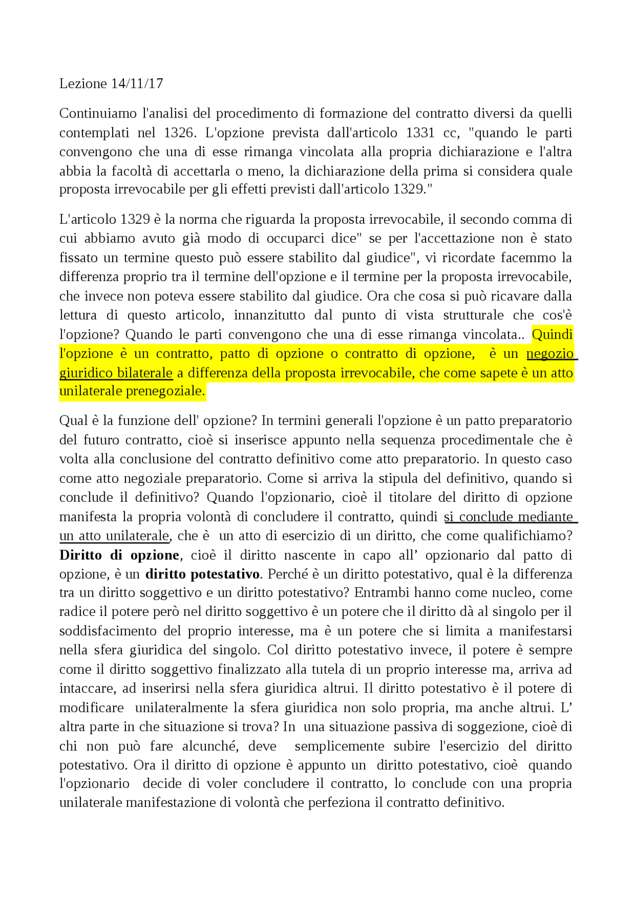 Appunti Diritto Civile Prof Cataudella Formazione Del Contratto