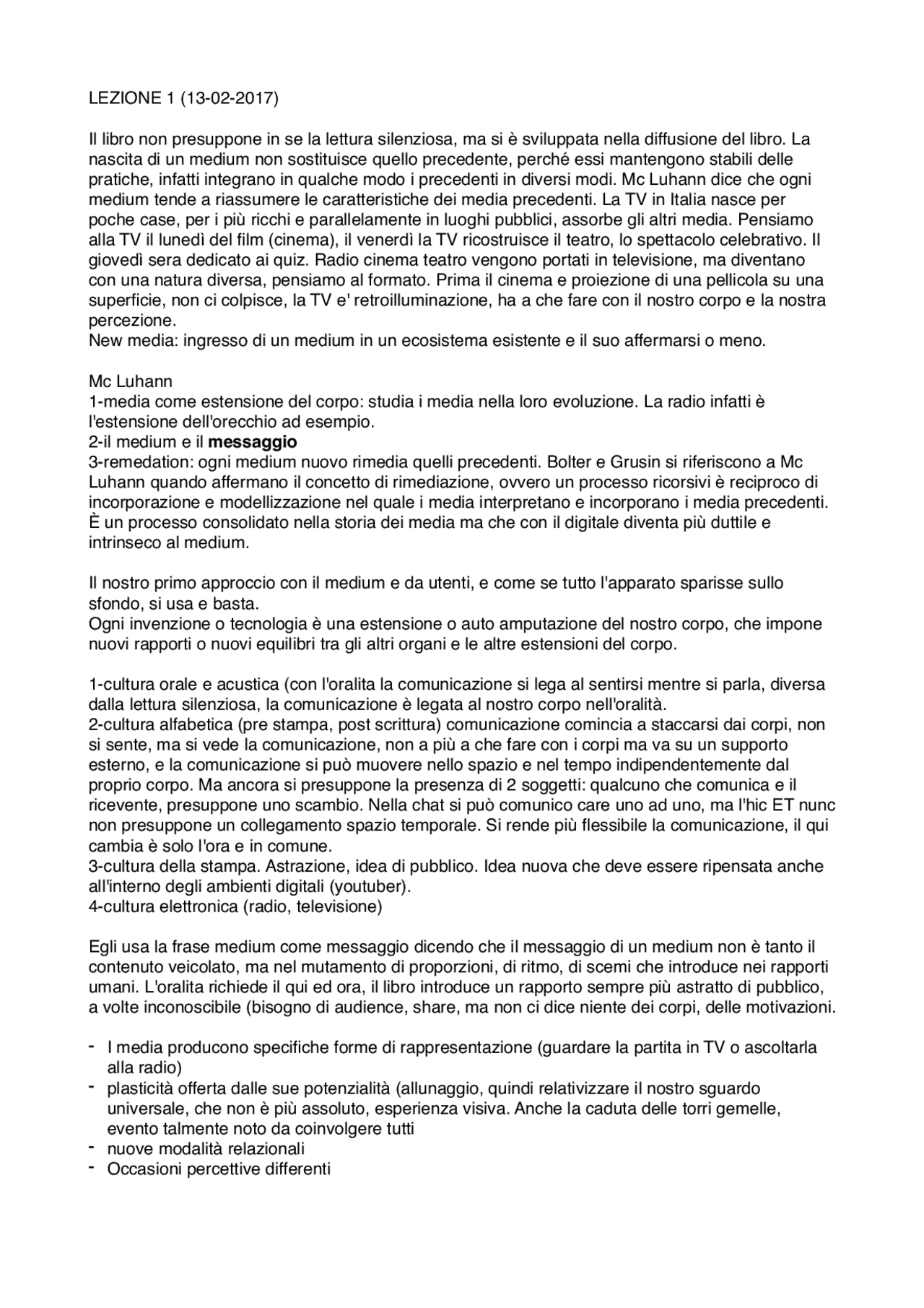 Appunti di SOCIOLOGIA DEI MEDIA DIGITALI E INTERNET STUDIES - Docsity