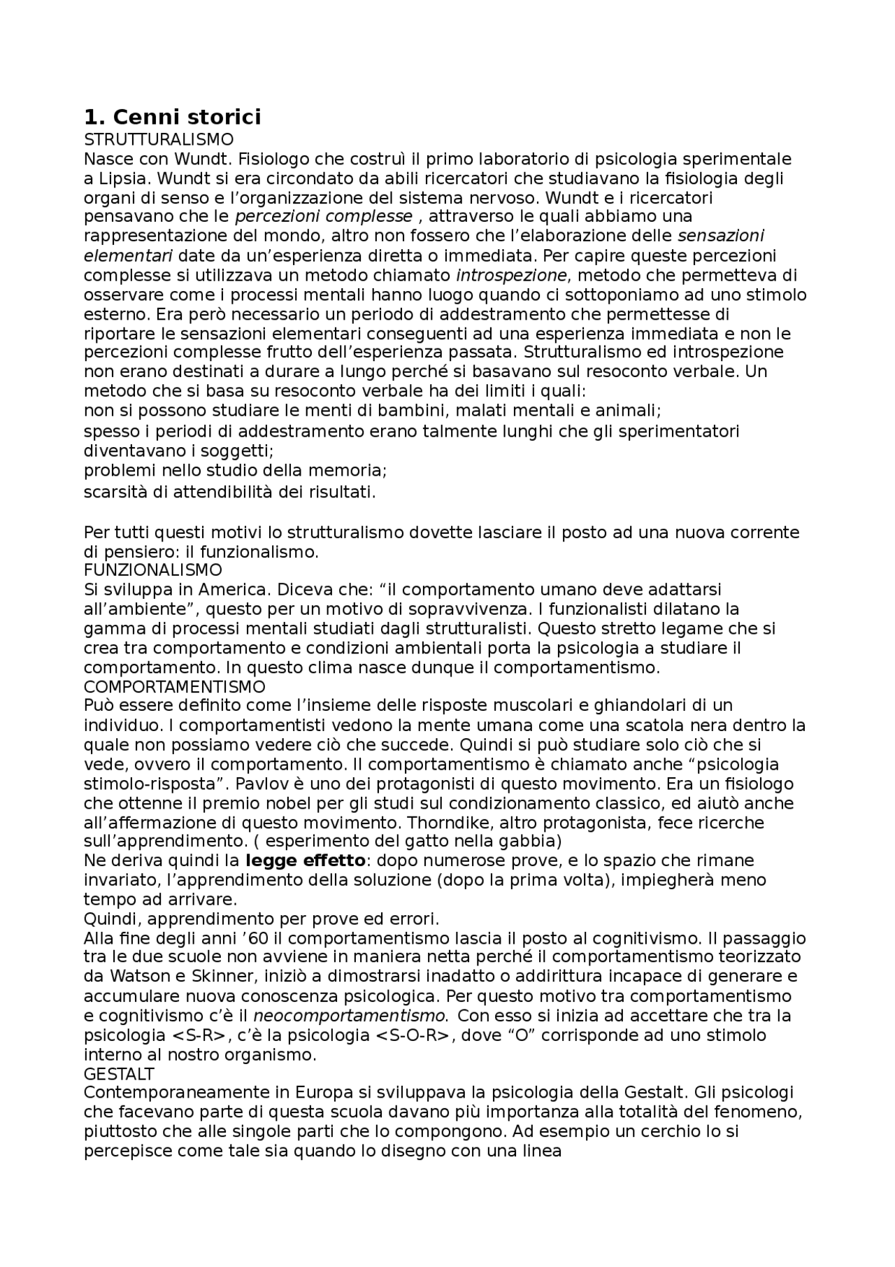 Riassunto Di Psicologia Dei Processi Cognitivi Docsity
