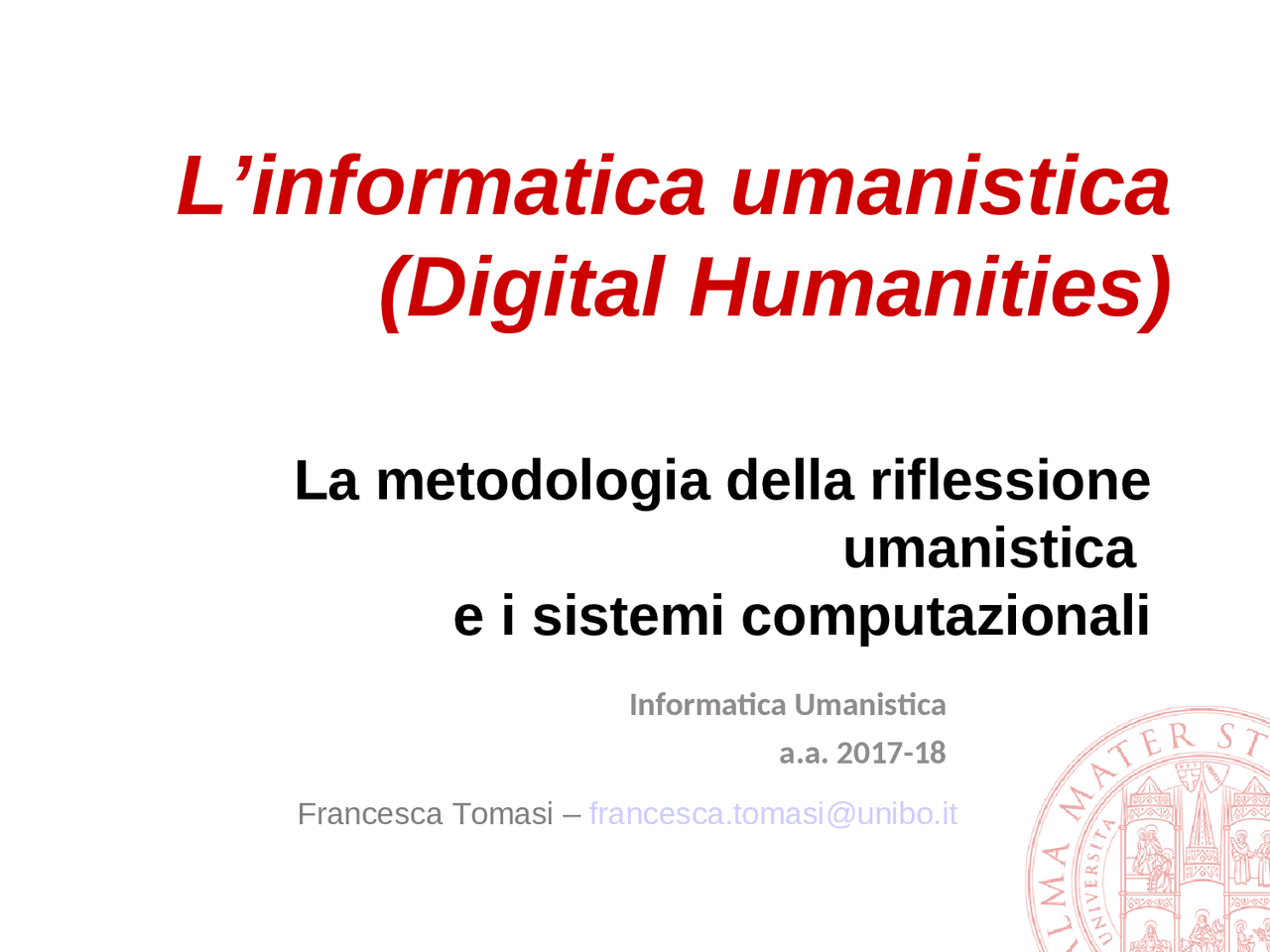 Informatica Umanistica slide di introduzione - Docsity
