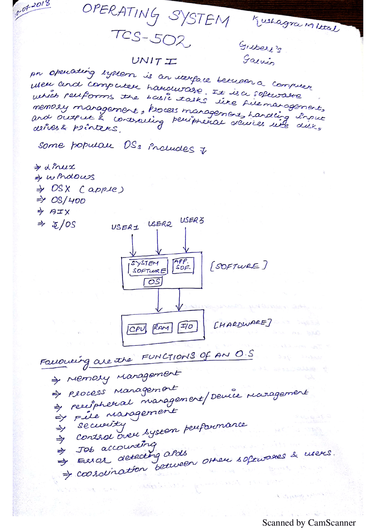 Operating System Notes For Computer Science Engineering Docsity