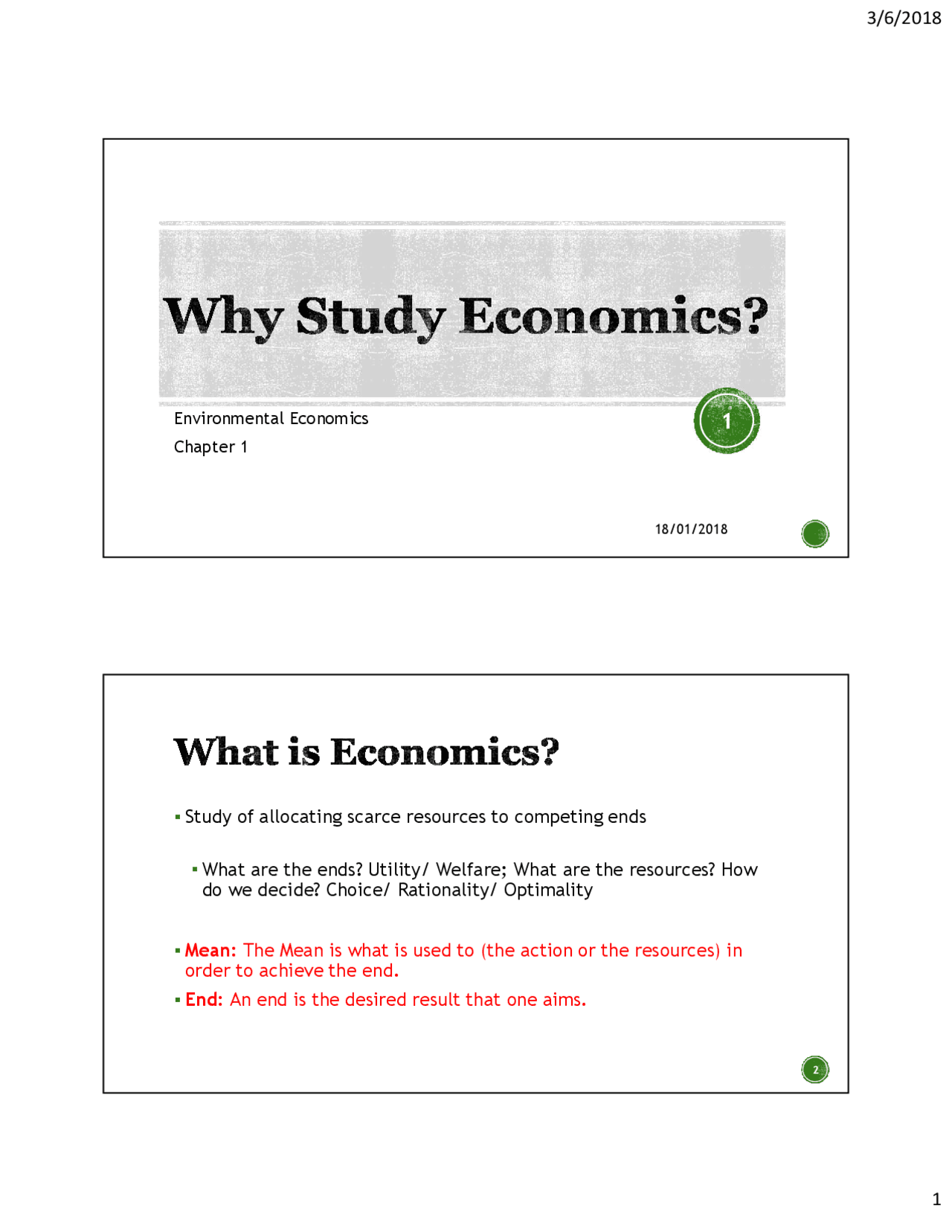 Ecological Economics Docsity