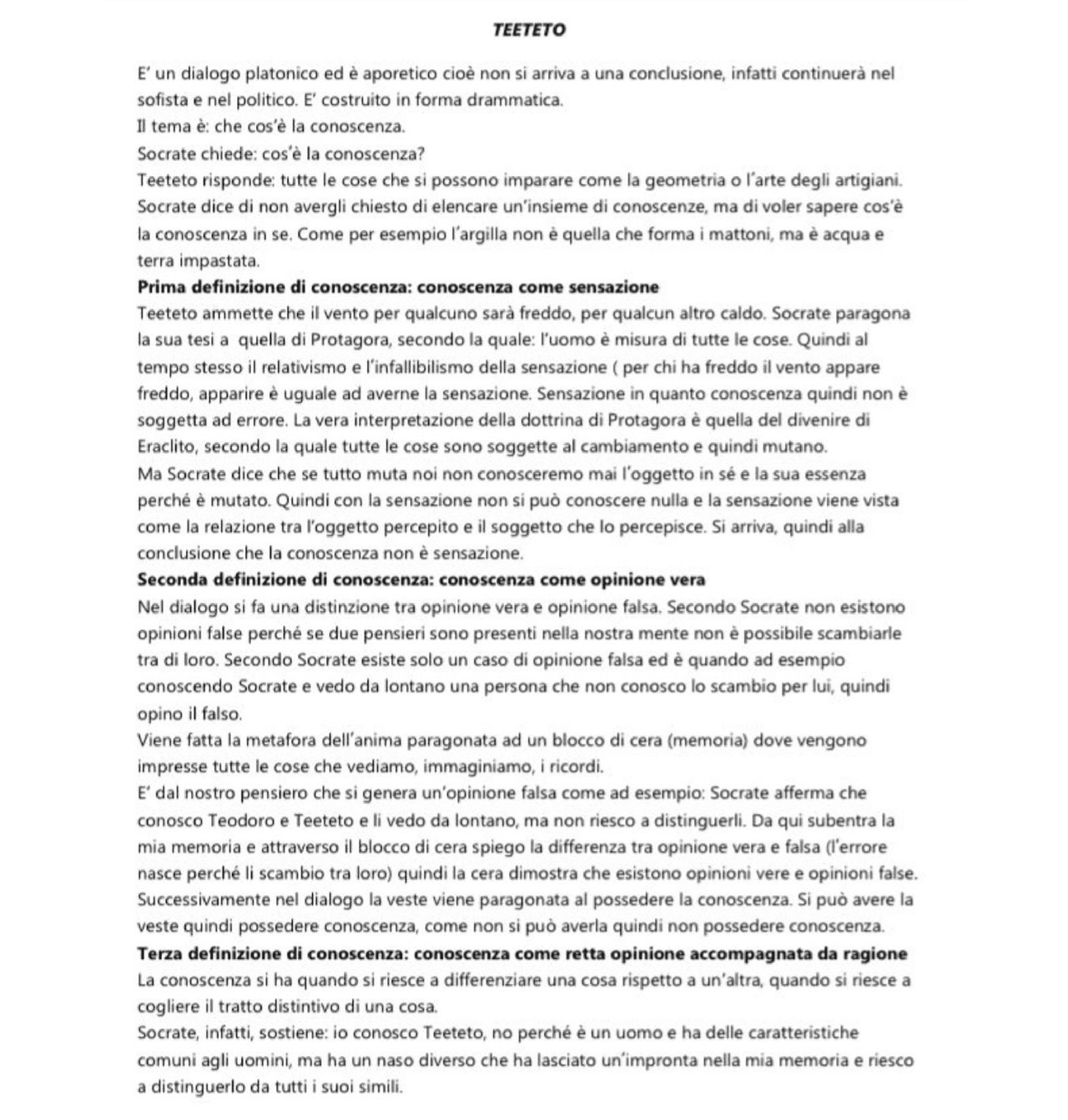 Teeteto Platone Dialogo Docsity