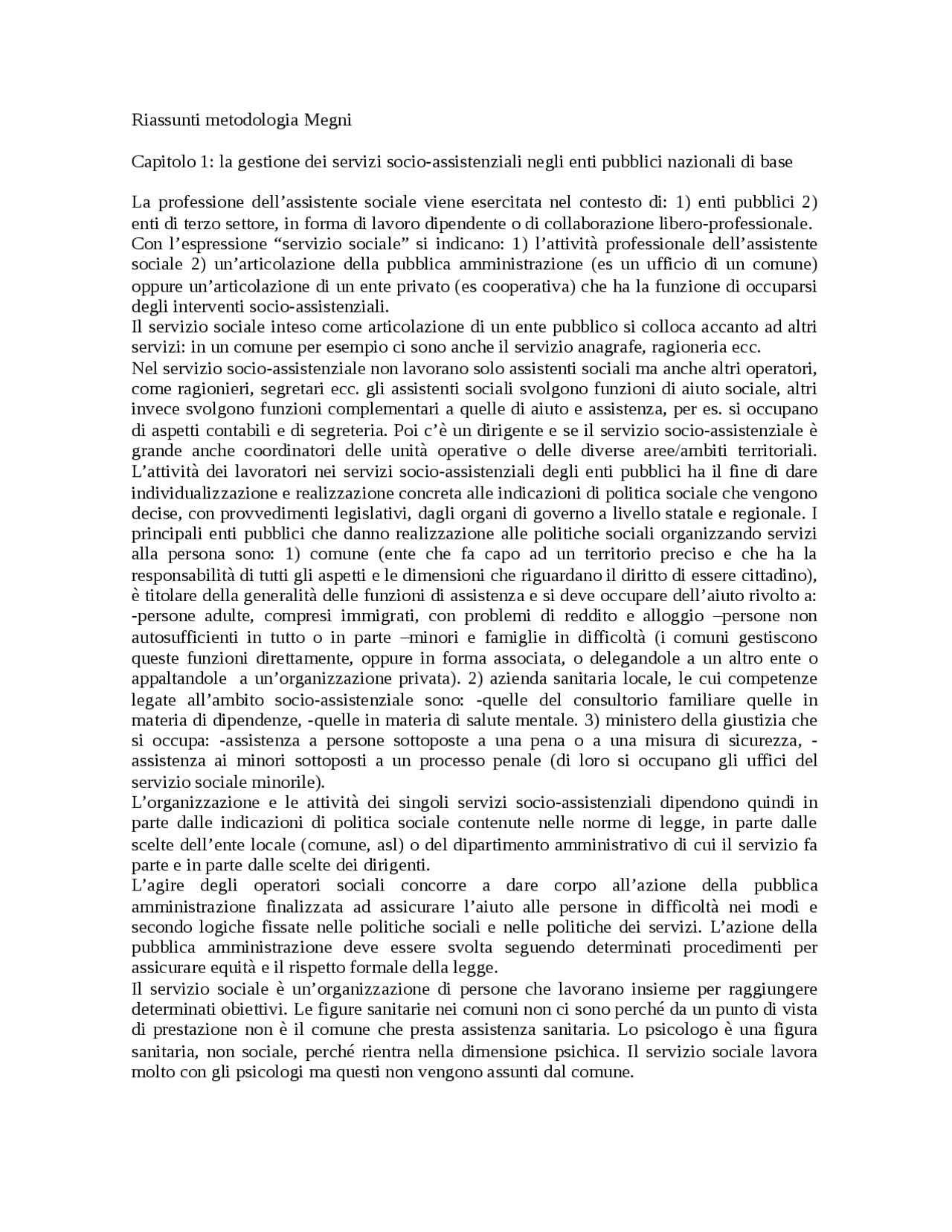 Riassunto Capitolo 1 Maria Luisa Raineri Linee Guida E Procedure Di