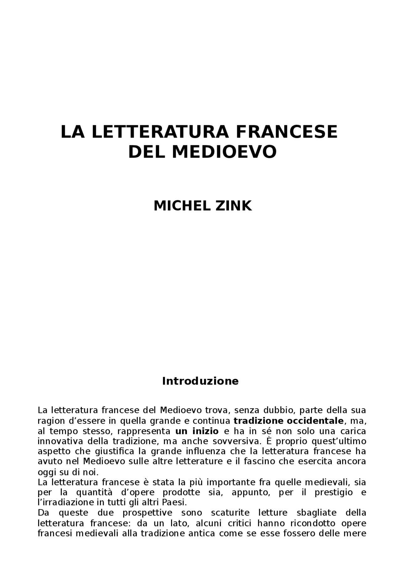 La Letteratura Francese Del Medioevo Docsity