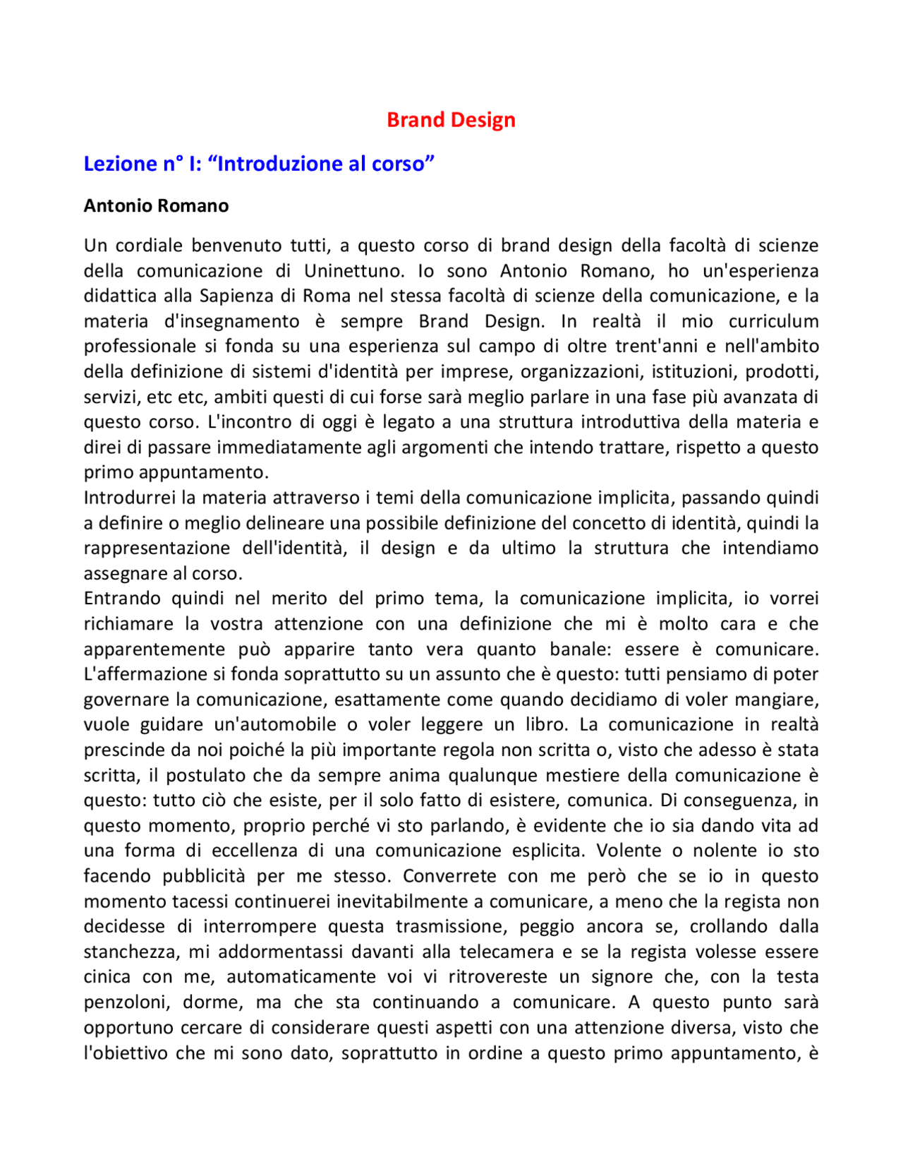 Riassunto Brand Design Docsity