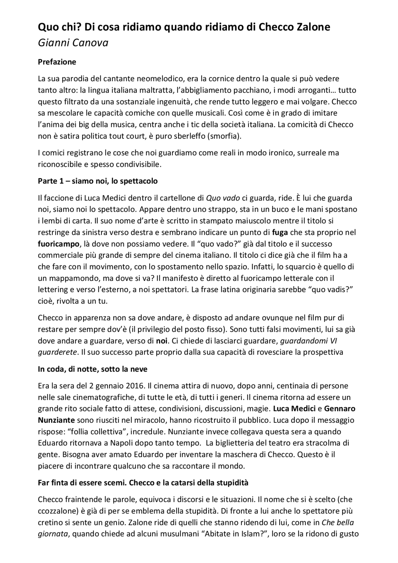 Riassunto Quo Chi Di Gian Battista Canova Docsity