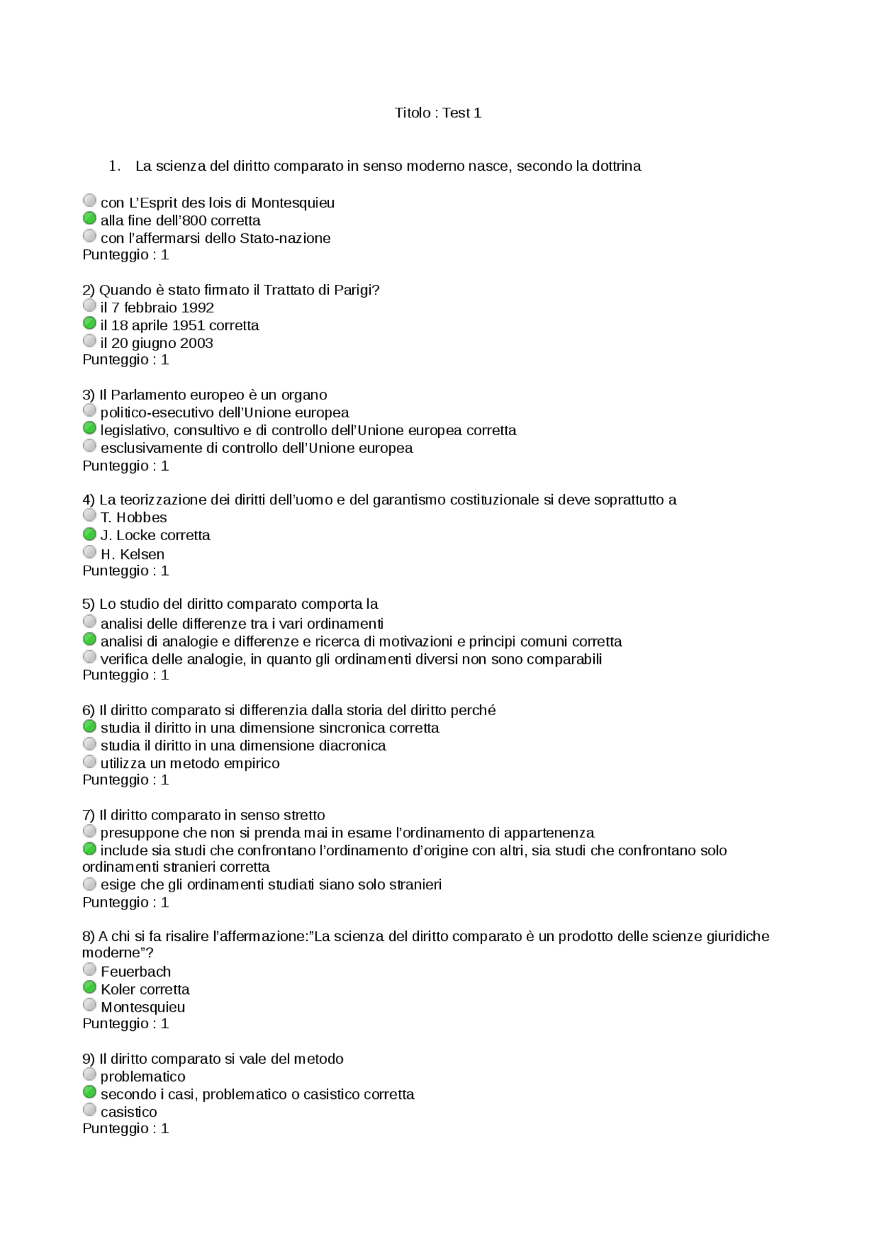 Diritto Pubblico Comparato Scienze Politiche Unicusano Docsity