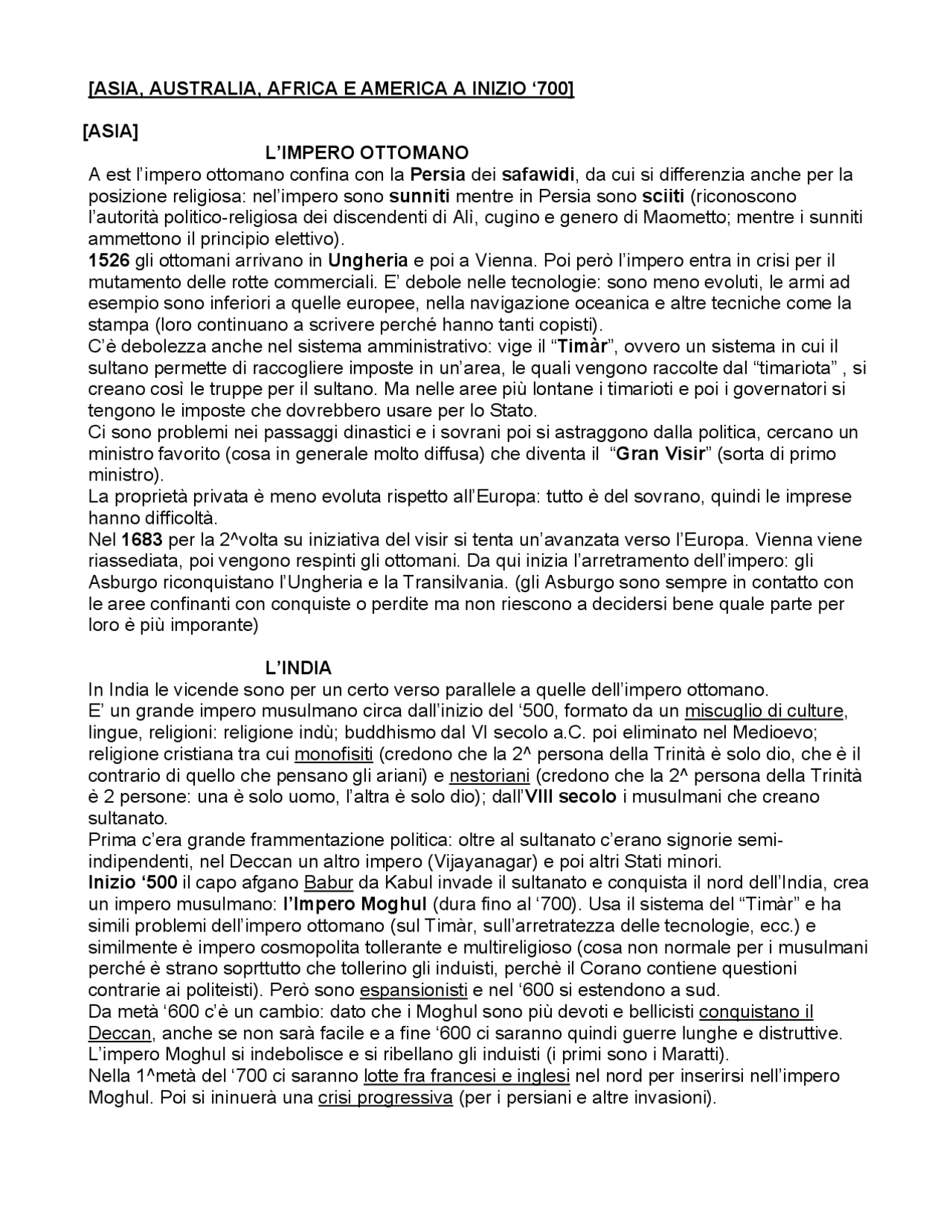 Schemi Storia Moderna Manuale Carlo Capra Docsity