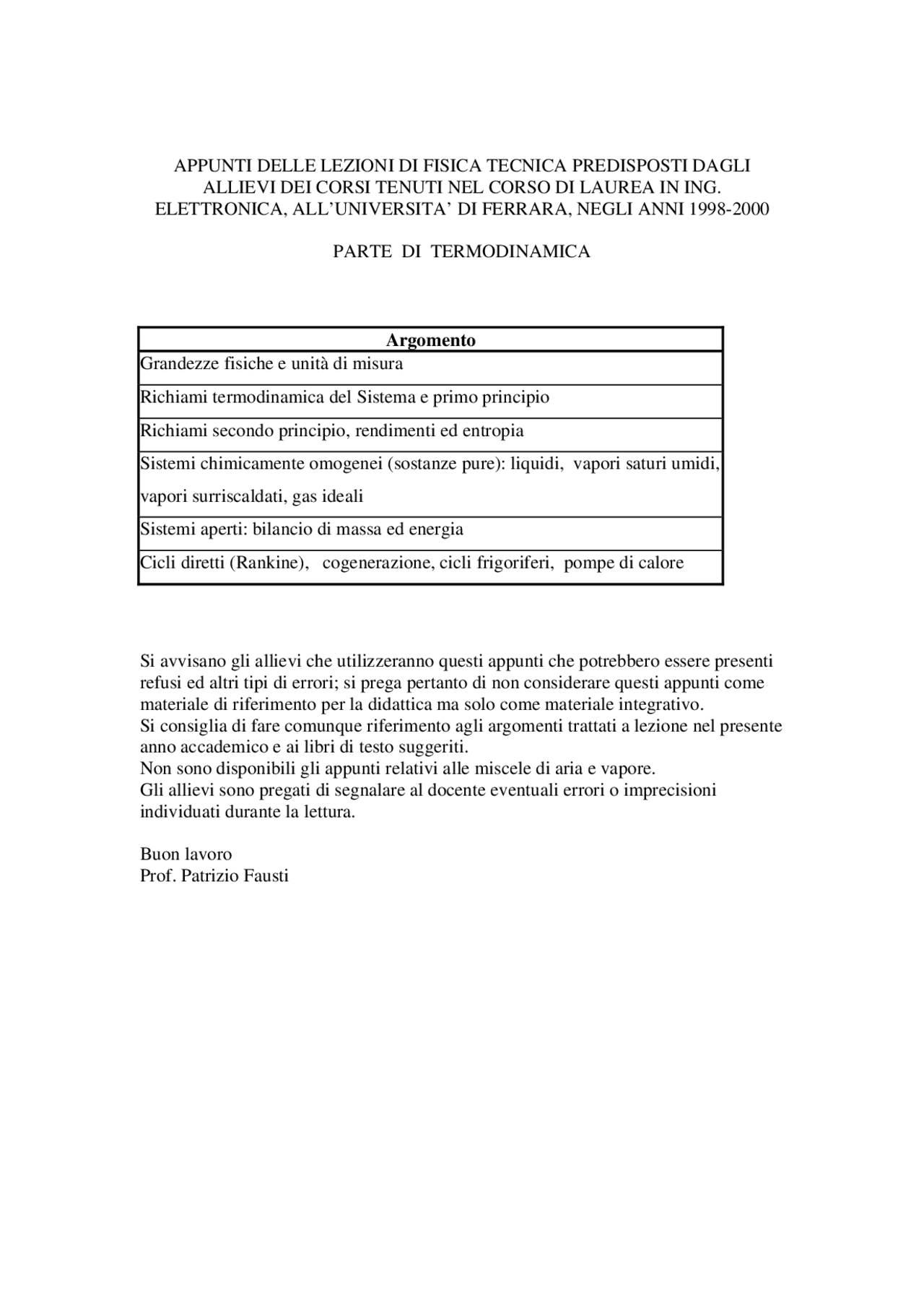 Appunti Termodinamica Docsity