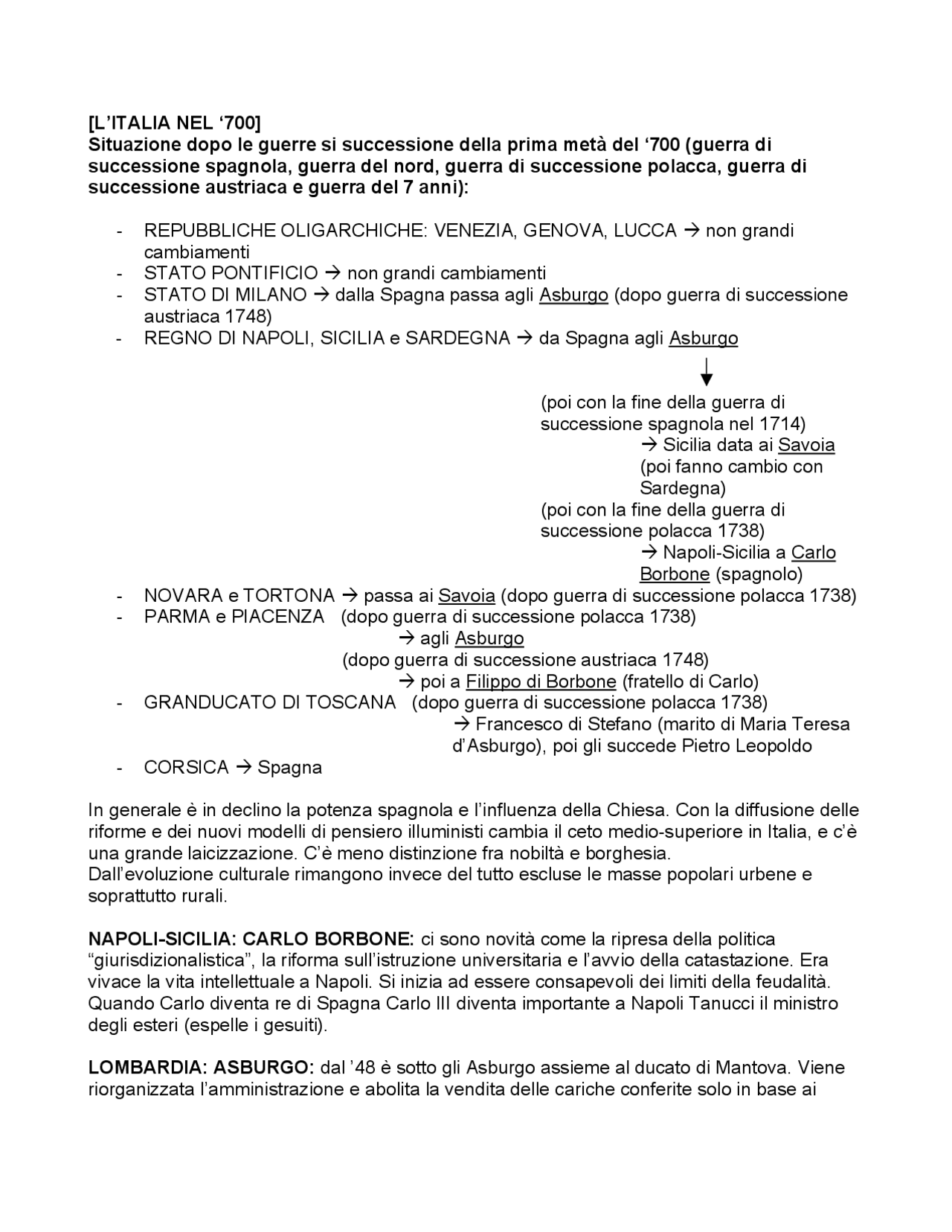 Schemi Storia Moderna Manuale Carlo Capra Docsity
