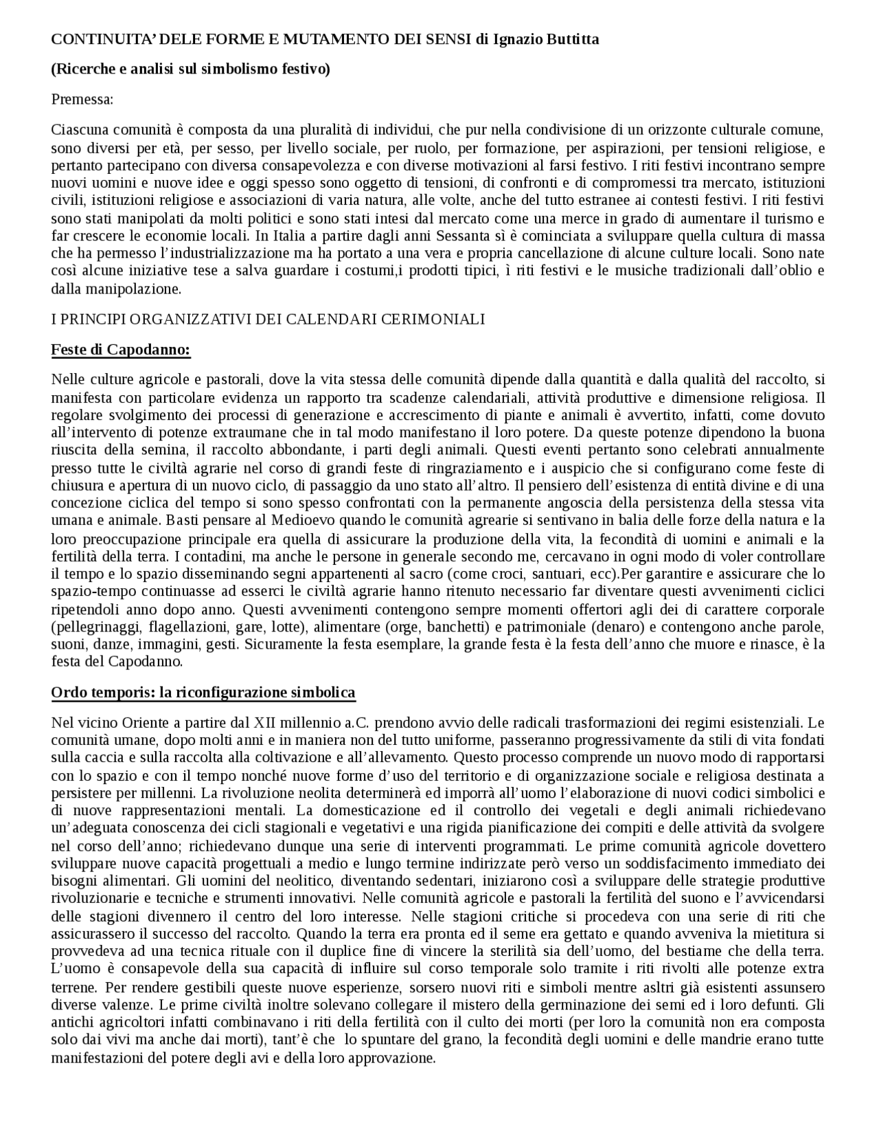 Continuità Delle Forme E Mutamento Dei Sensi Docsity