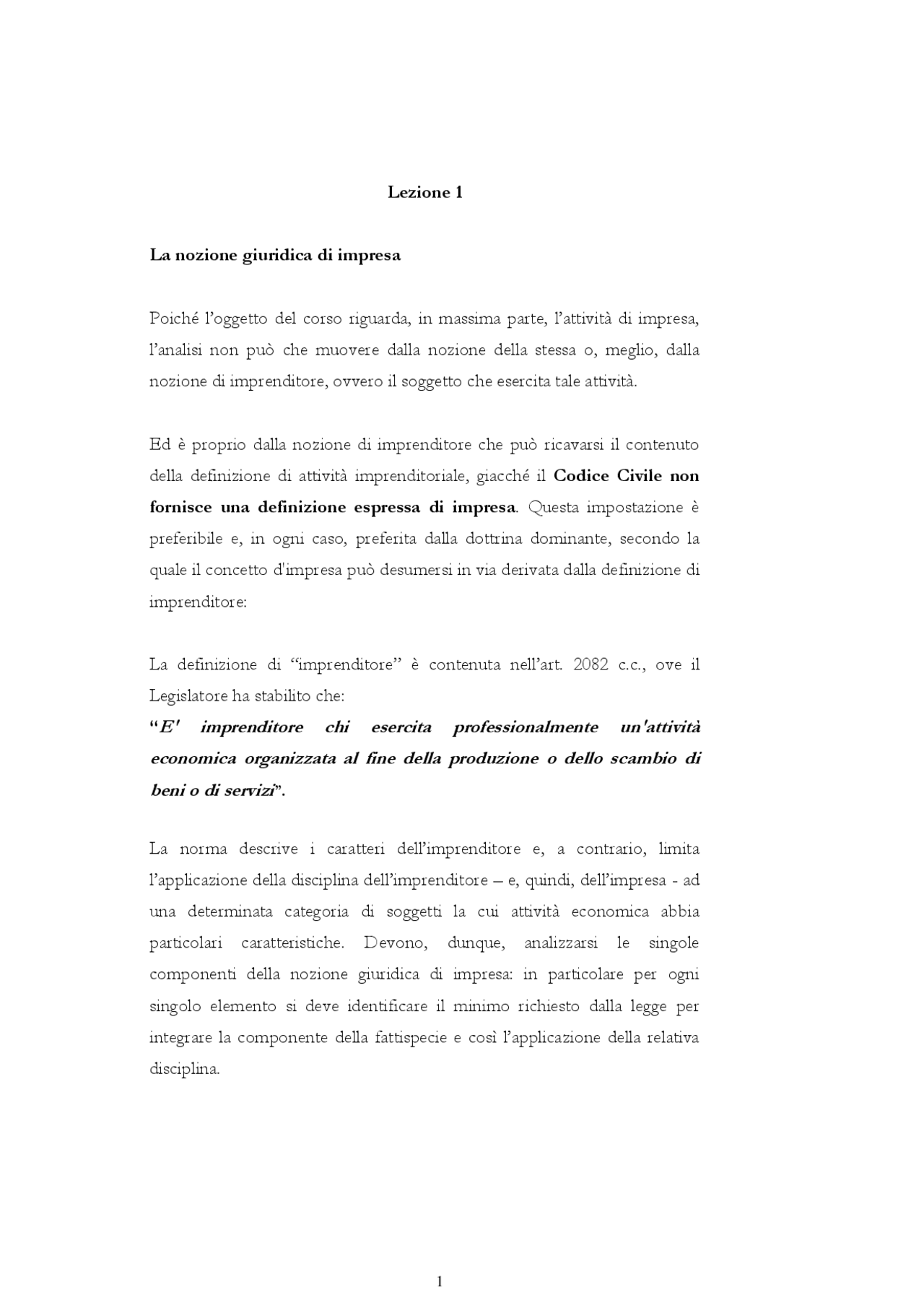 Lezione 1 Diritto Commerciale Docsity