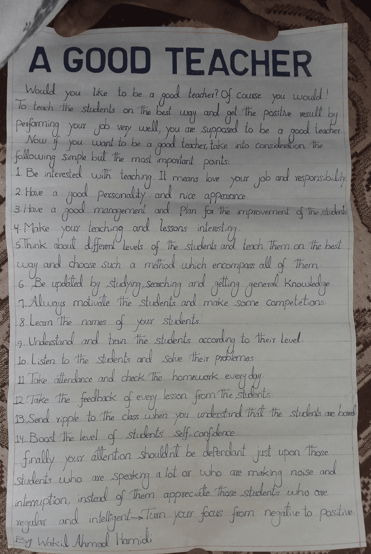 Who is a good teacher - Docsity