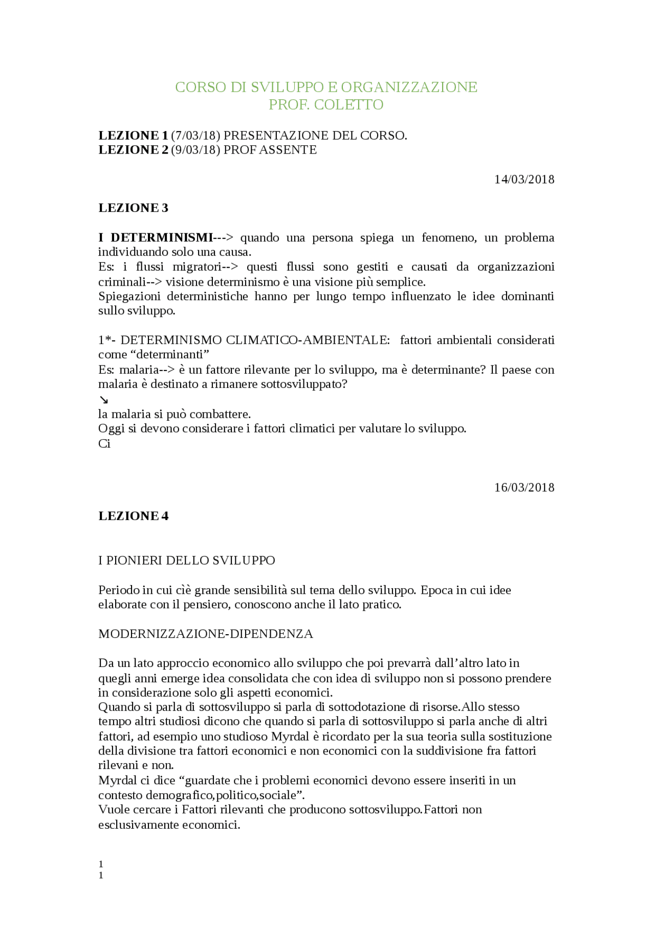 Sviluppo E Organizzazione Docsity