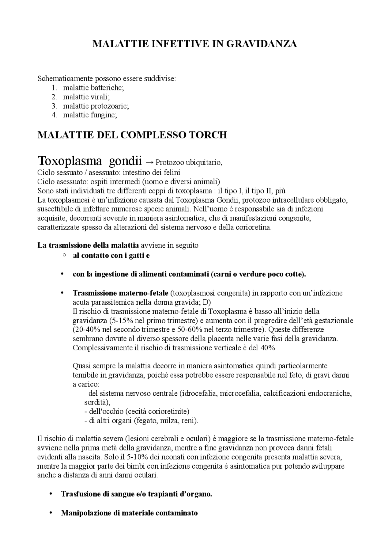 Infezioni In Gravidanza Docsity