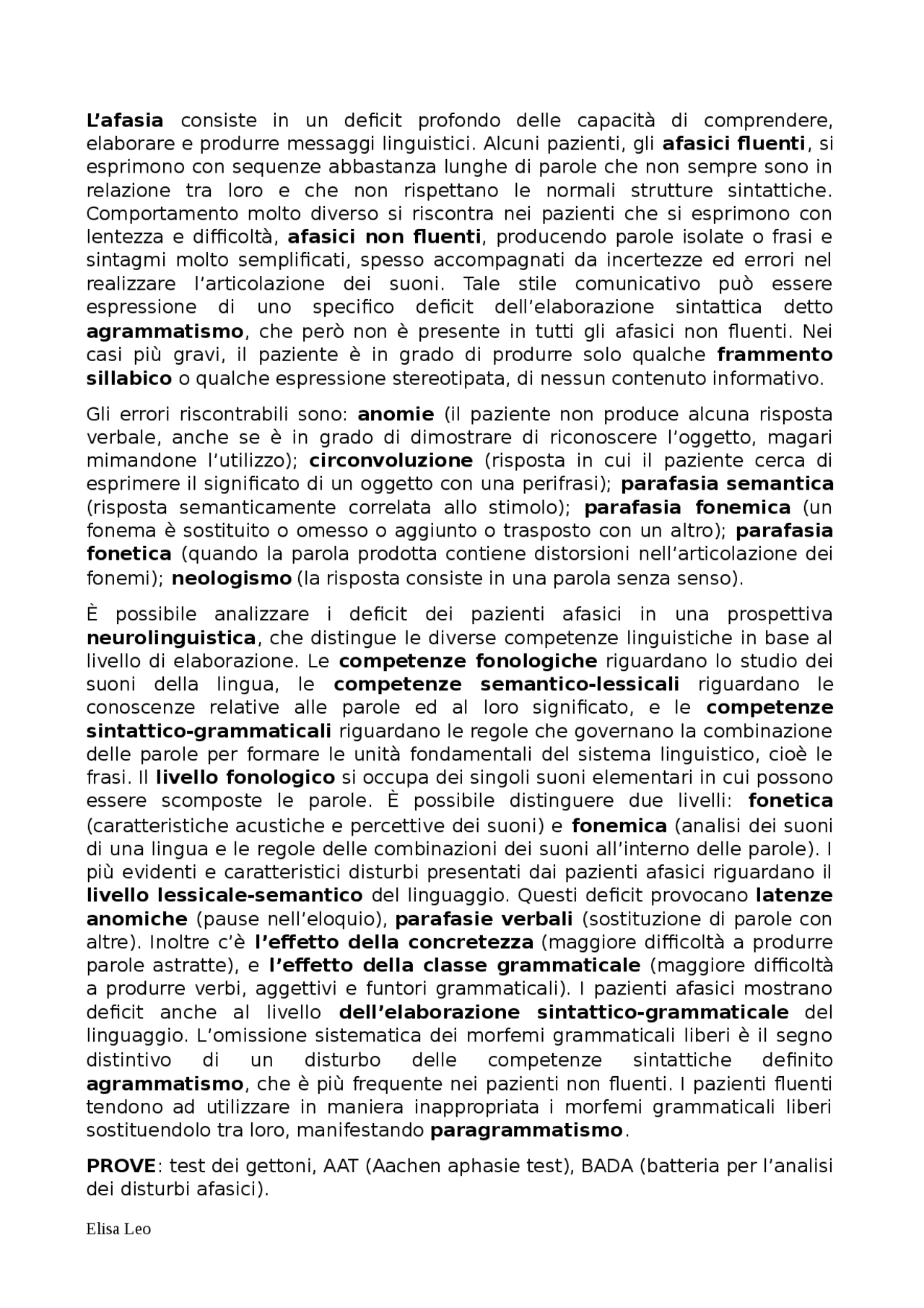 Neuropsicologia Clinica Grassi Docsity