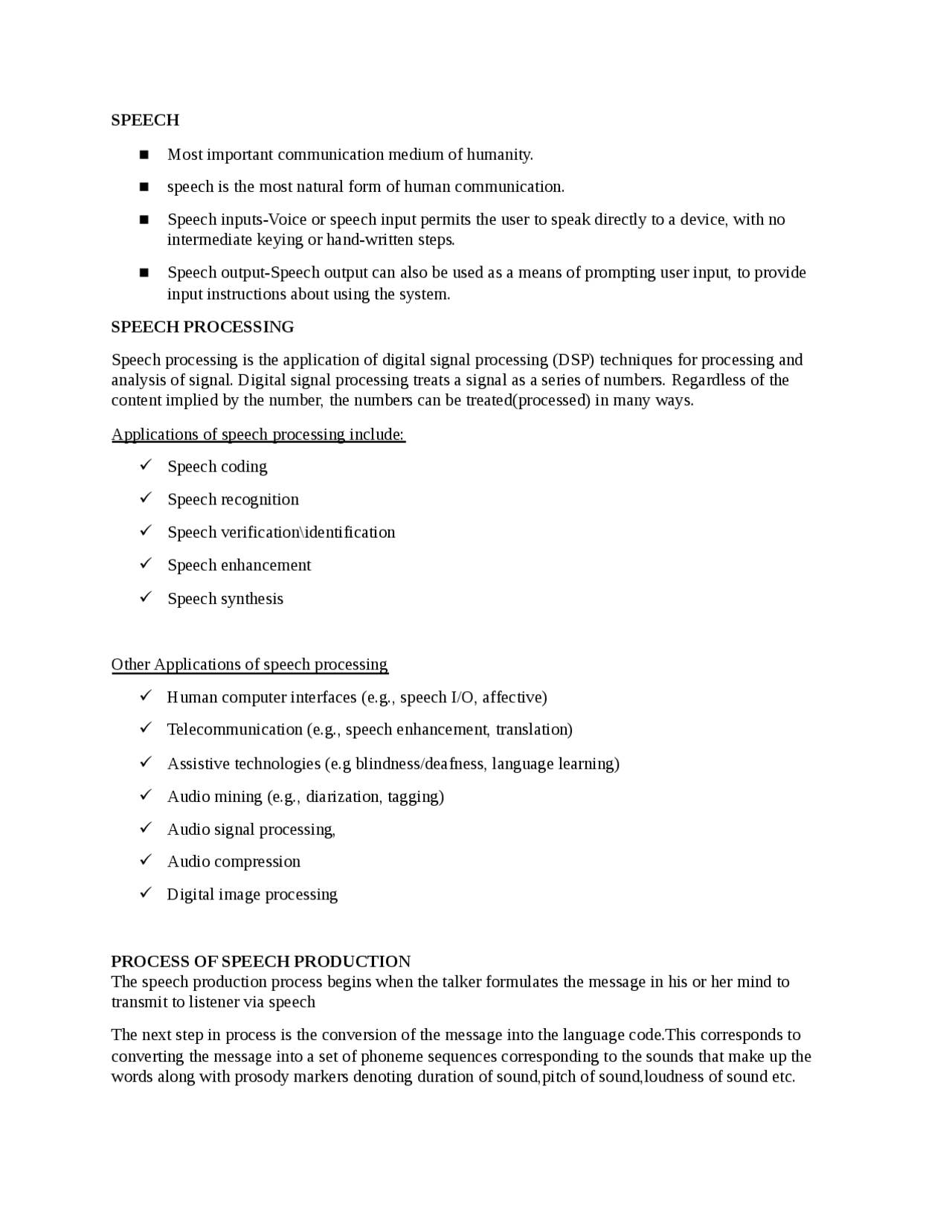 Speech Processing Is The Application Of Digital Signal Processing Docsity