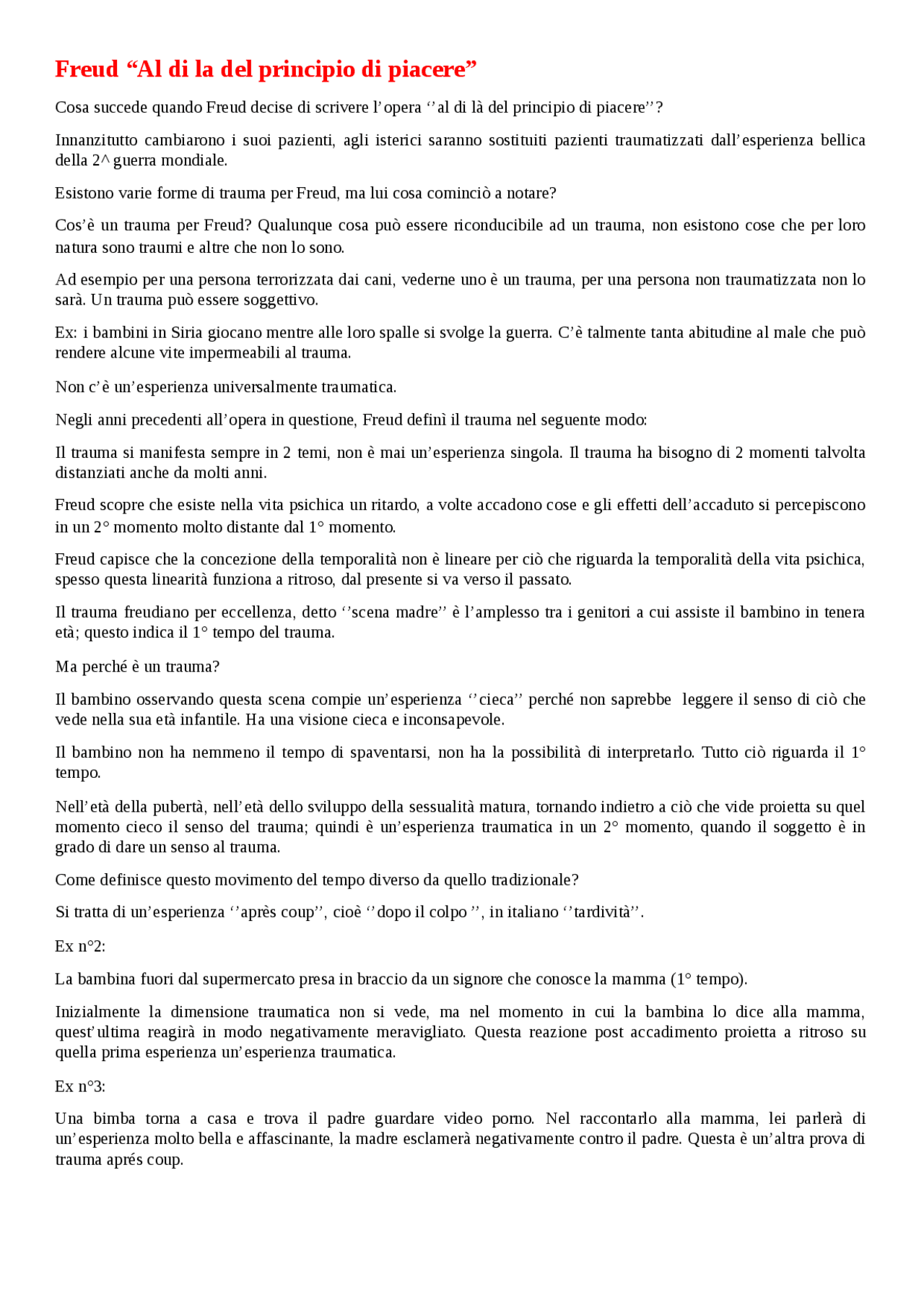 Estetica Freud Al Di La Del Principio Di Piacere Docsity