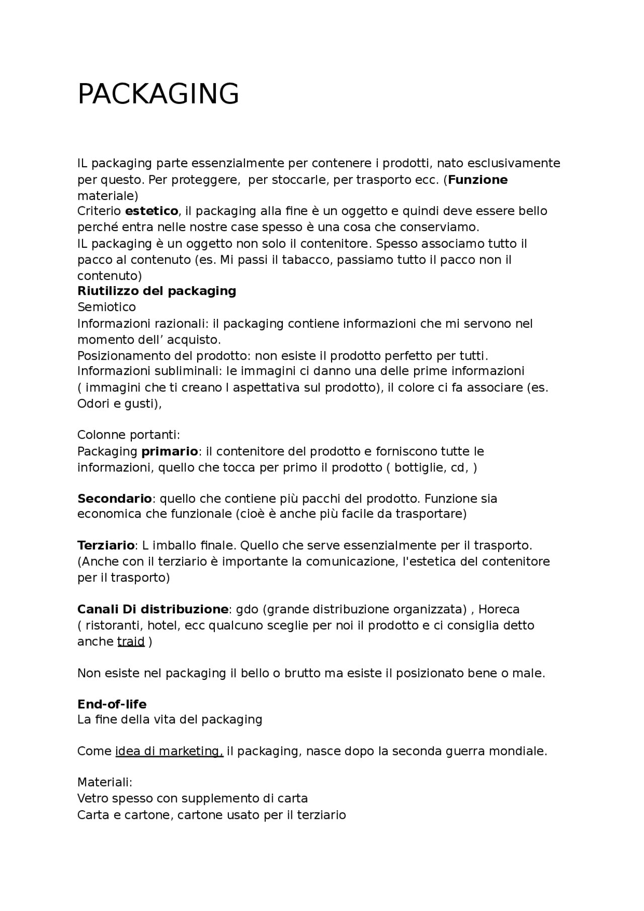 Lezioni Di Packaging Appunti Di Comunicazione Grafica Docsity