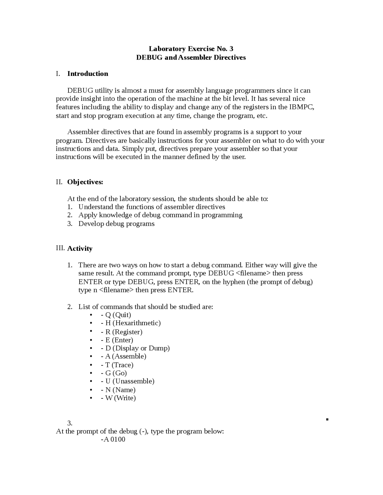 Laboratory Exercise No 3doc Docsity