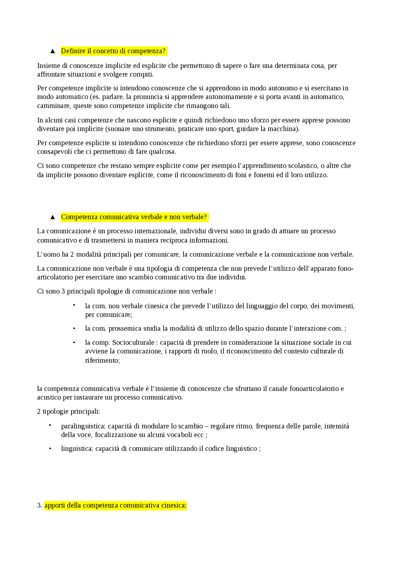 Neuroscienze Cognitive Docsity