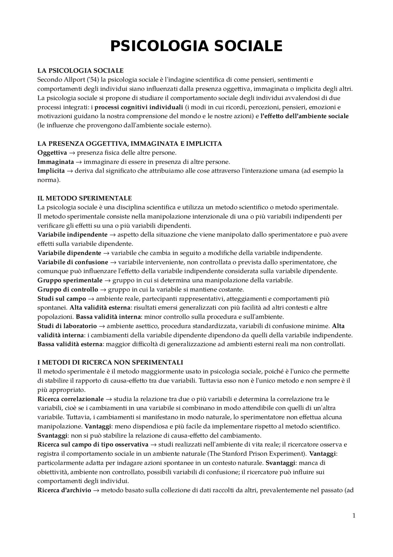 Psicologia Sociale Manuale Riassunto Docsity