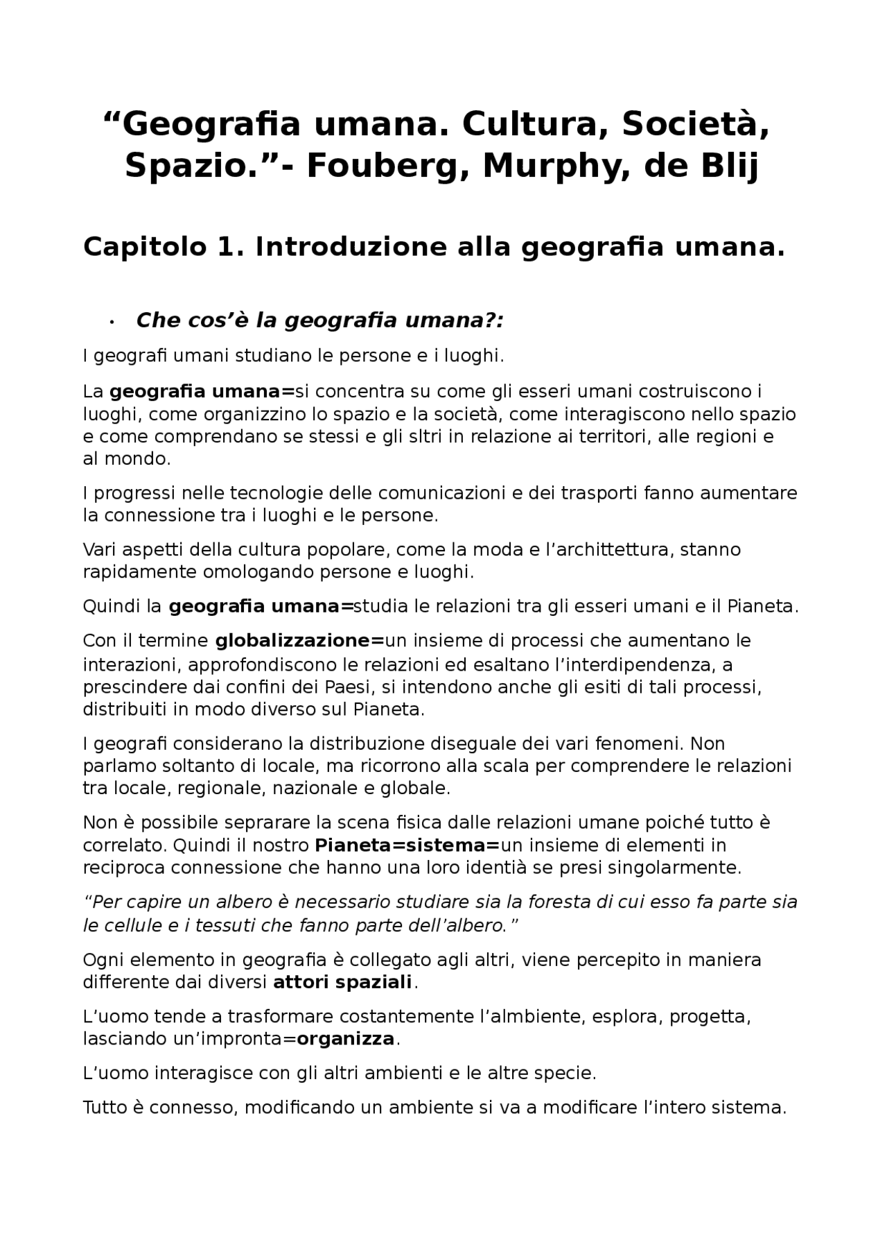 Manuale Di Geografia Umana Docsity