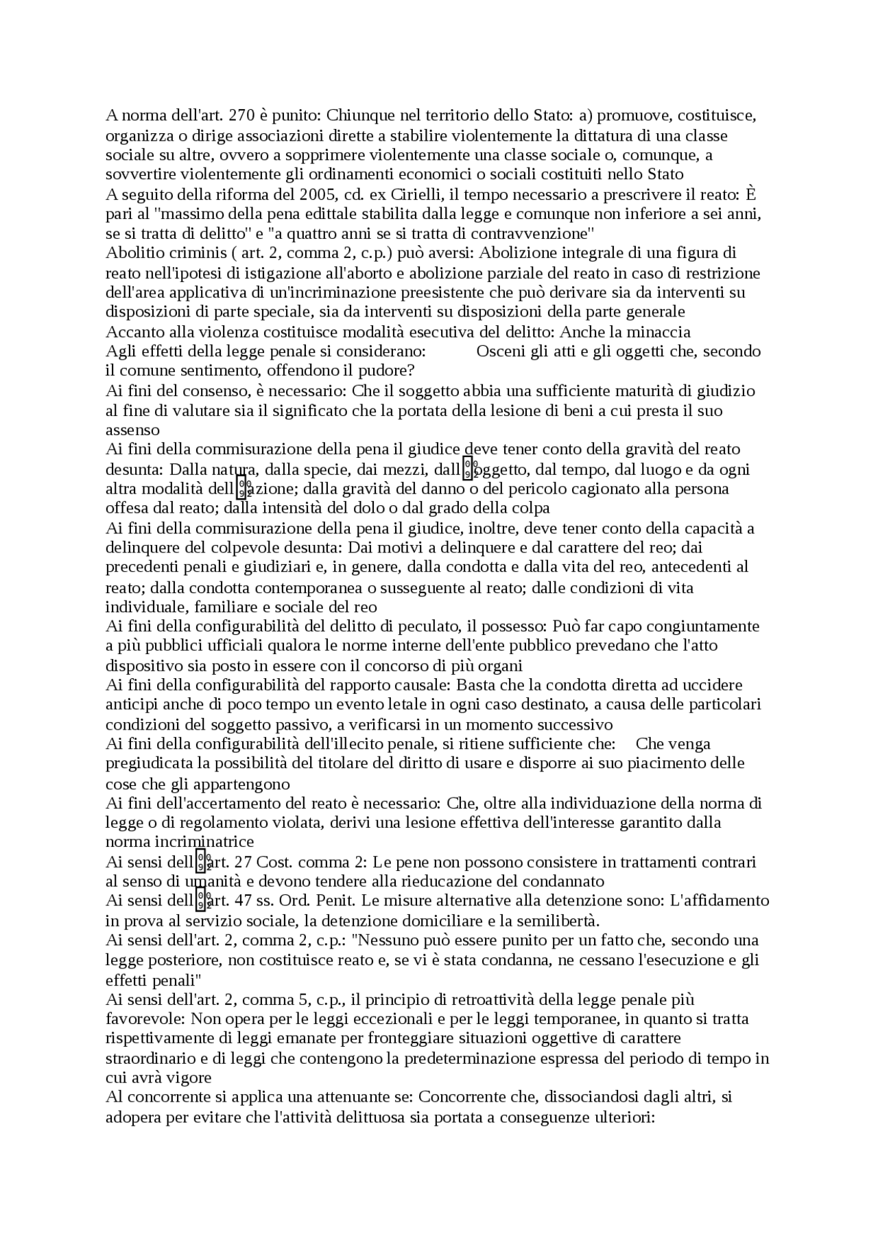Domande E Risposte Diritto Penale Università Telematica Pegaso Docsity