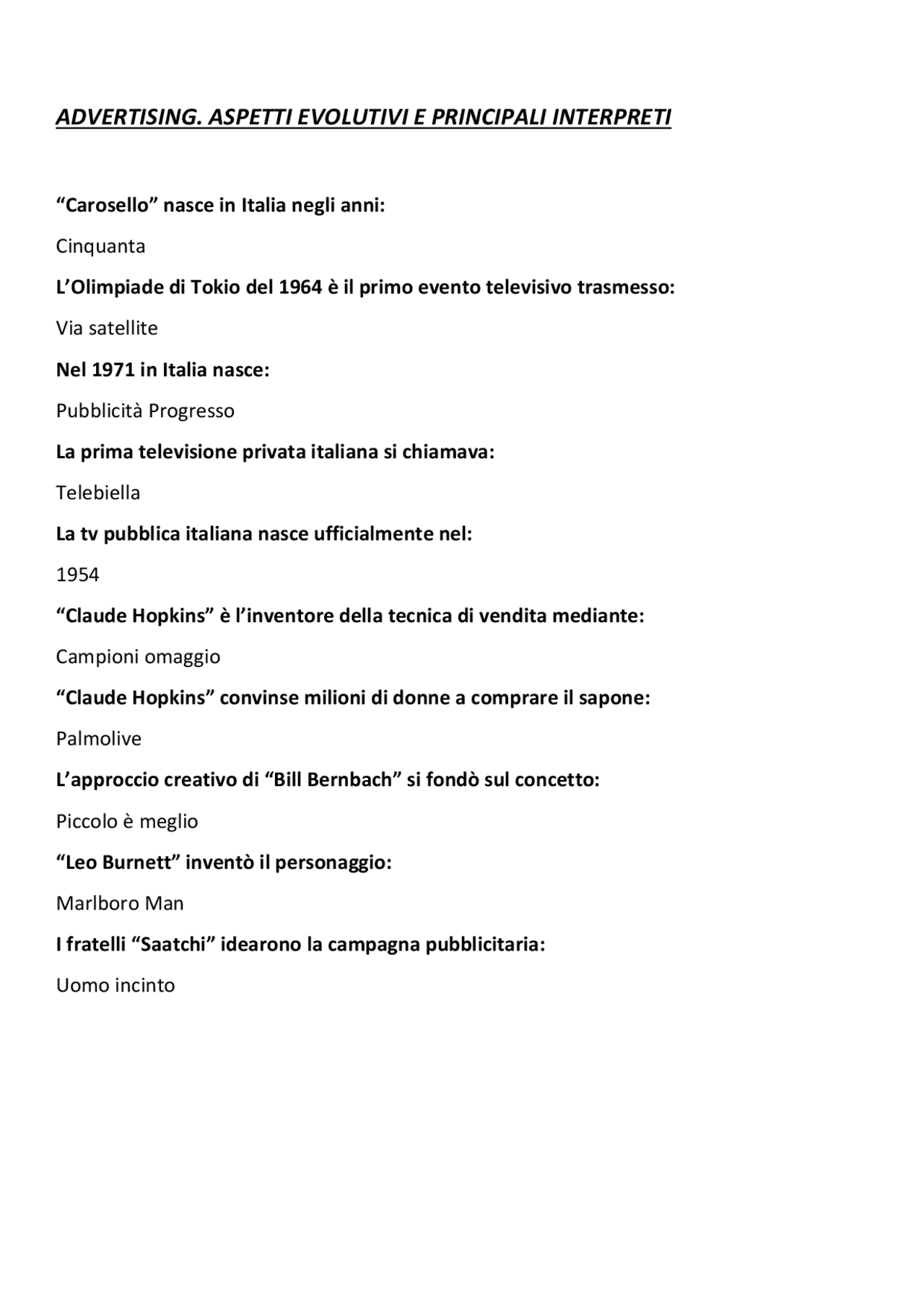 Test Di Strategie Di Comunicazione Dimpresa Docsity