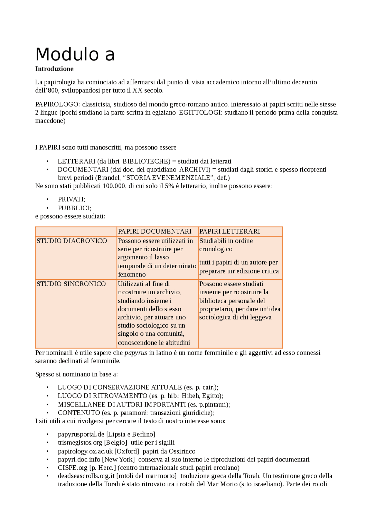 Riassunti Papirologia Programma Aa 20172018 Università Roma Tor