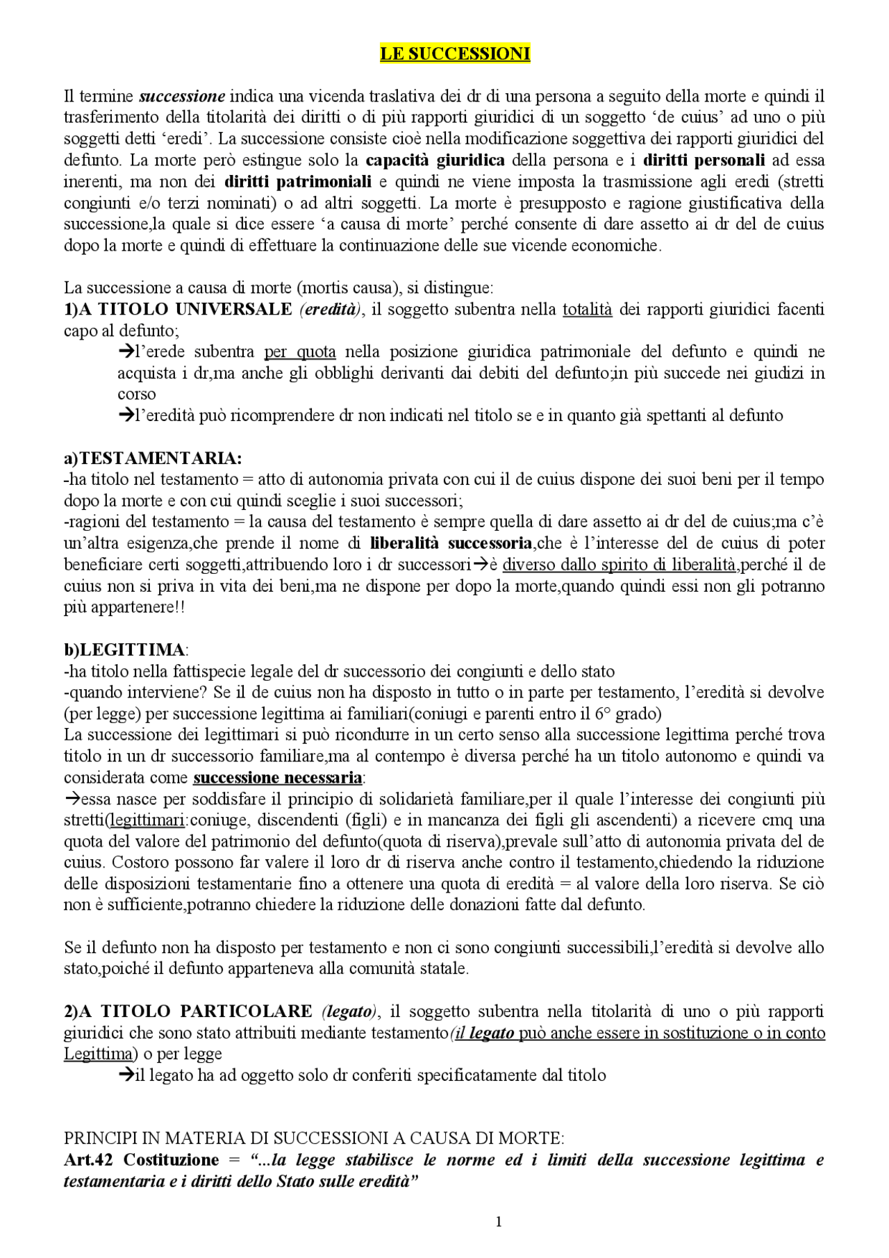 Riassunto Diritto Civile Docsity